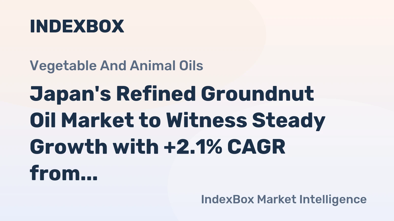 Japan's Refined Groundnut Oil Market to Witness Steady Growth with +2.1% CAGR from 2024-2035