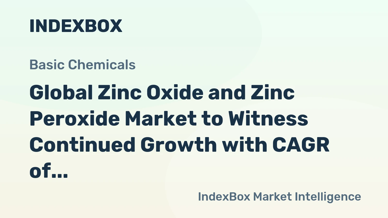 Global Zinc Oxide and Zinc Peroxide Market to Witness Continued Growth with CAGR of +1.3% from 2024 to 2035