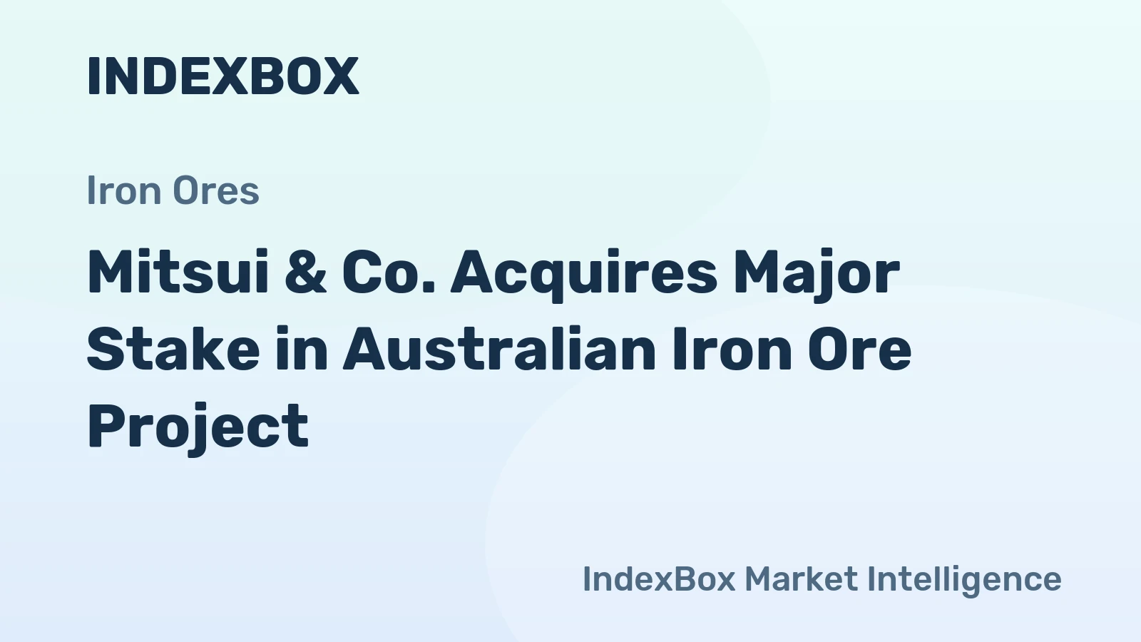 Mitsui & Co. Acquires Major Stake in Australian Iron Ore Project