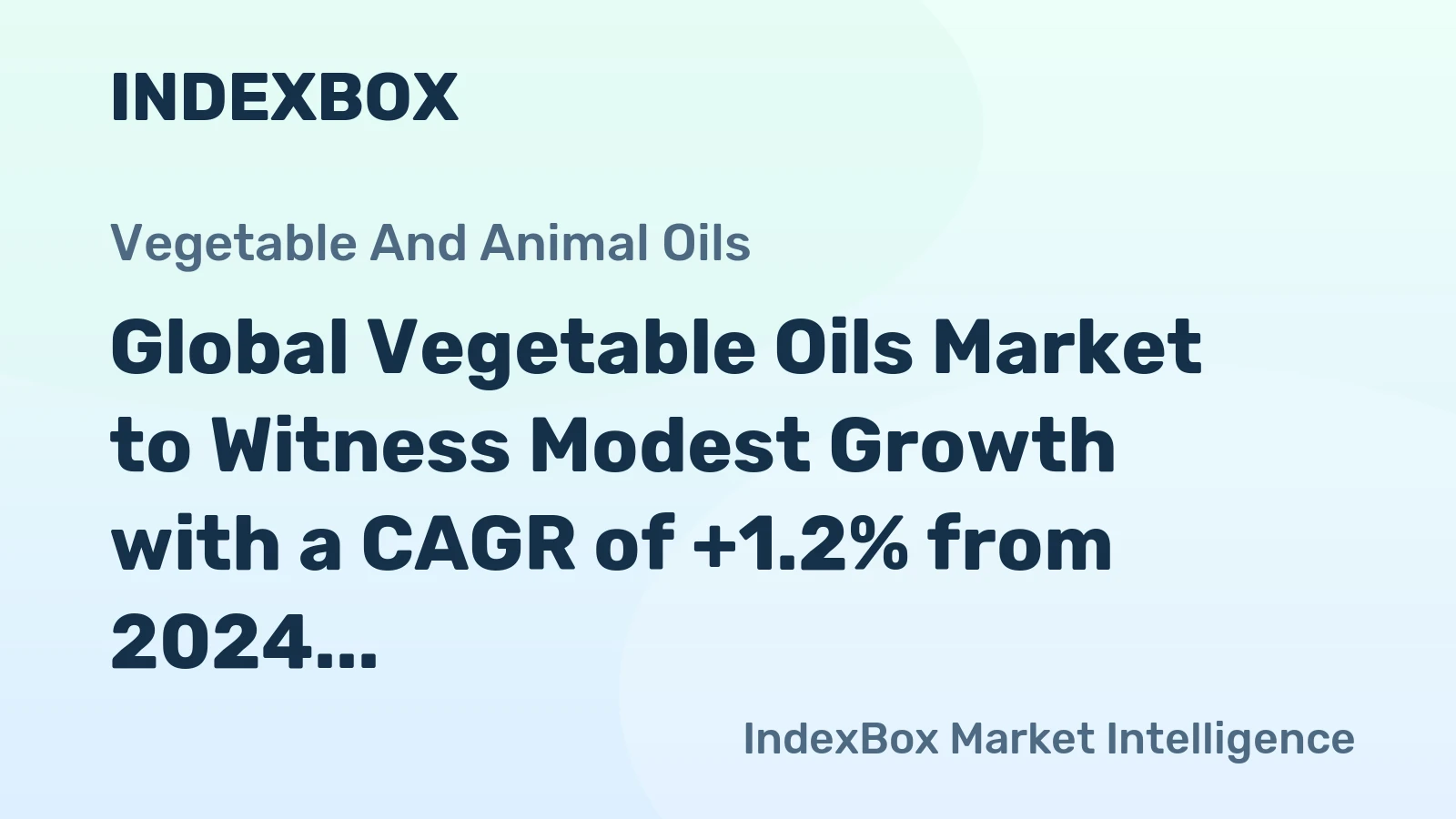 Global Vegetable Oils Market to Witness Modest Growth with a CAGR of +1.2% from 2024 to 2035
