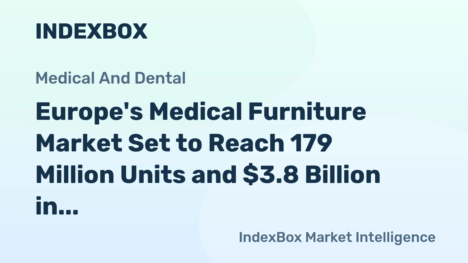 Europe's Medical Furniture Market Set to Reach 179 Million Units and $3.8 Billion in Value