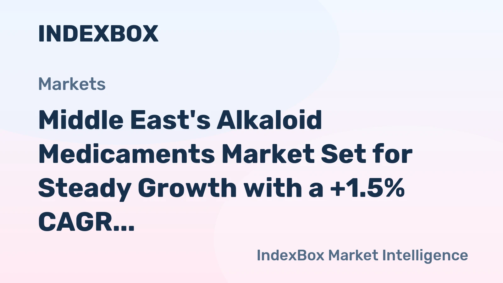 Middle East's Alkaloid Medicaments Market Set for Steady Growth with a +1.5% CAGR