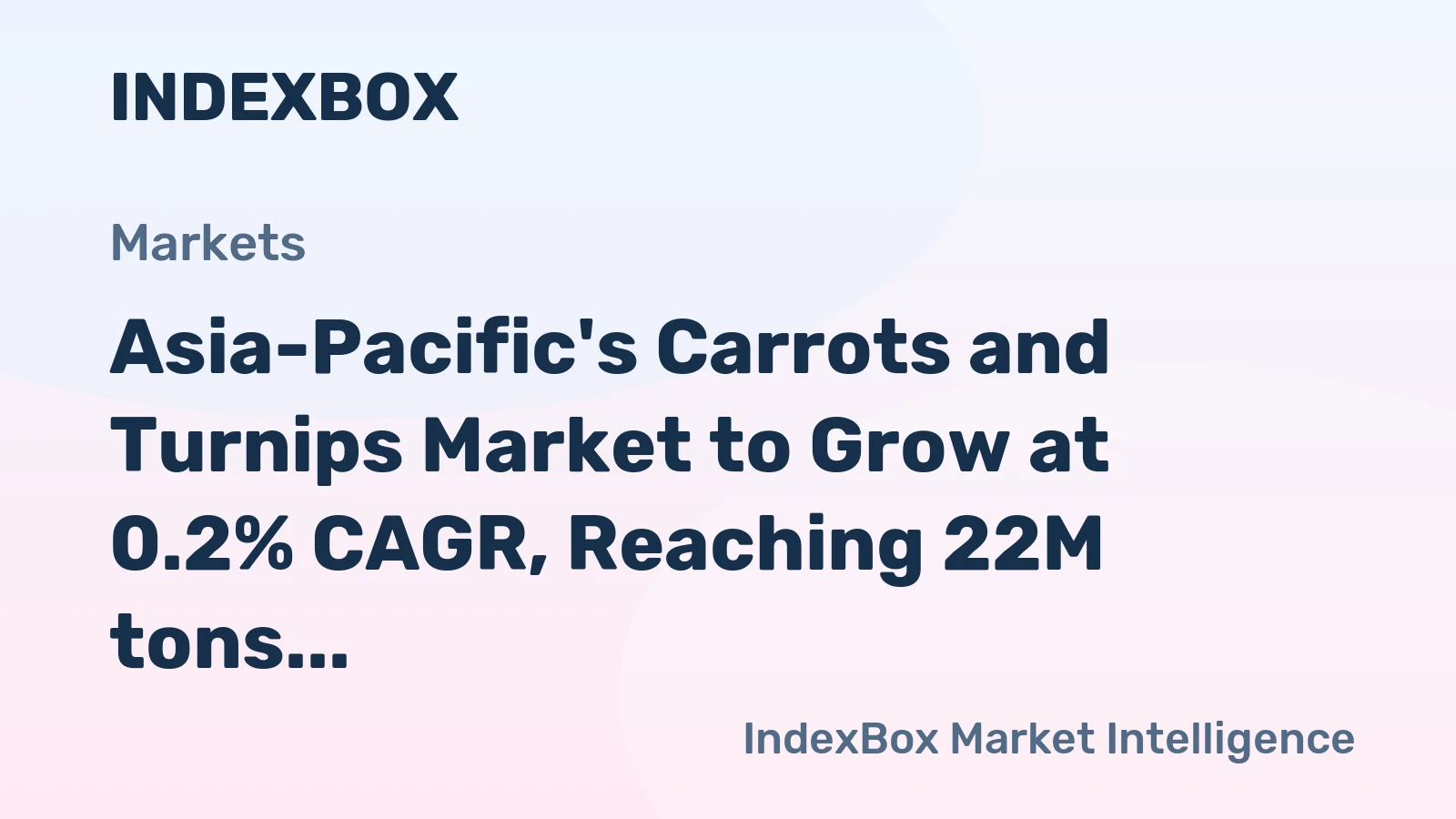 Asia-Pacific's Carrots and Turnips Market to Grow at 0.2% CAGR, Reaching 22M tons by 2035
