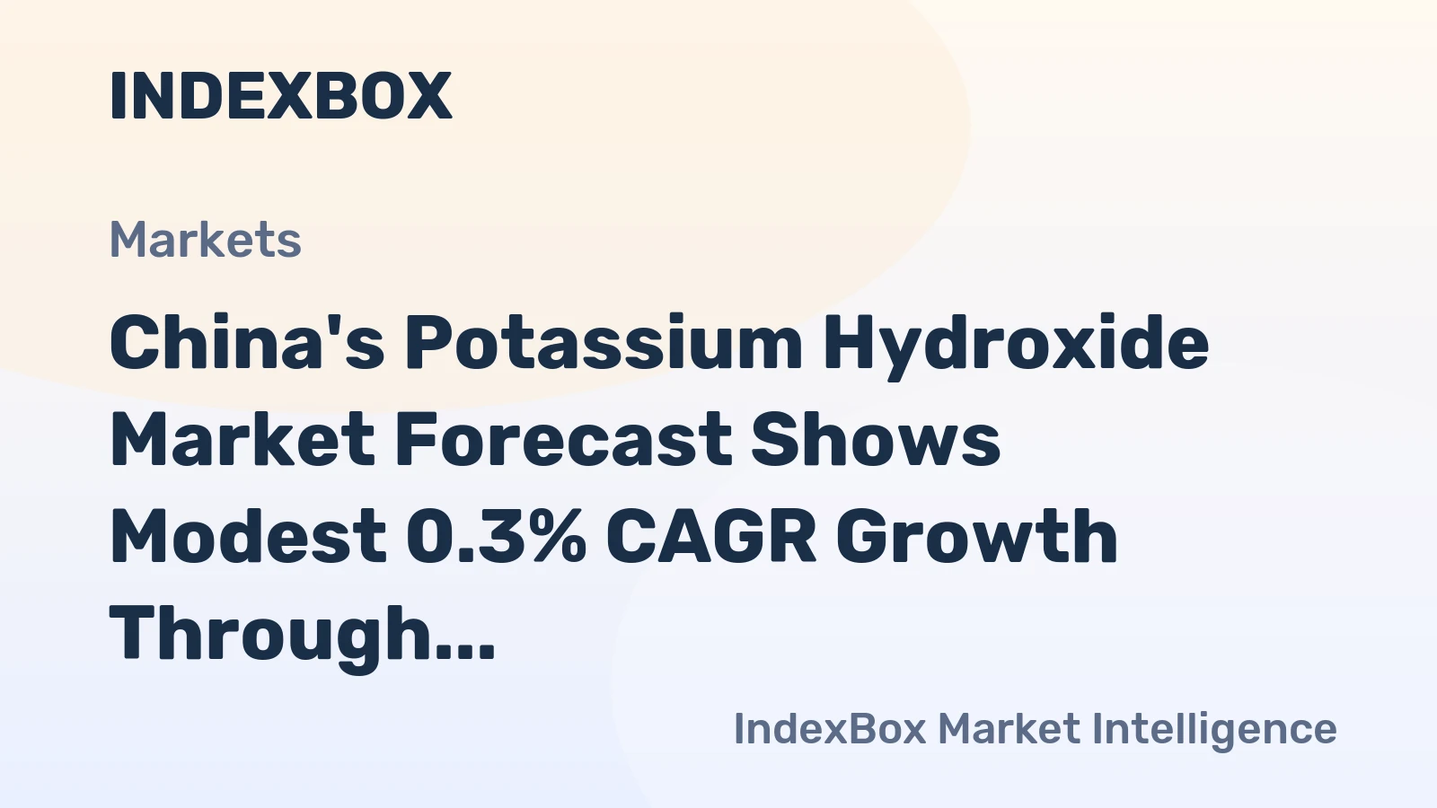 China's Potassium Hydroxide Market Forecast Shows Modest 0.3% CAGR Growth Through 2035
