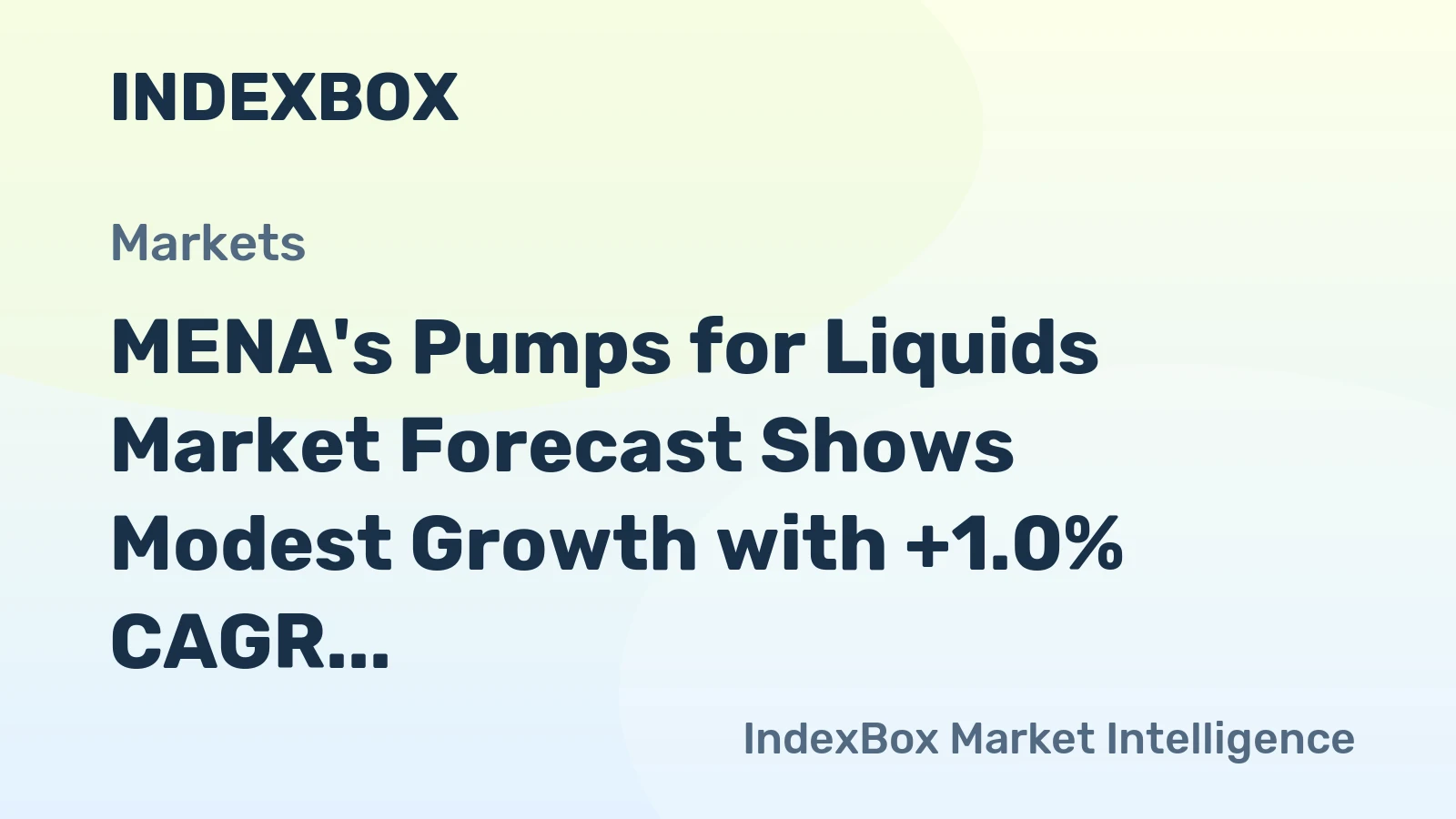 MENA's Pumps for Liquids Market Forecast Shows Modest Growth with +1.0% CAGR Through 2035