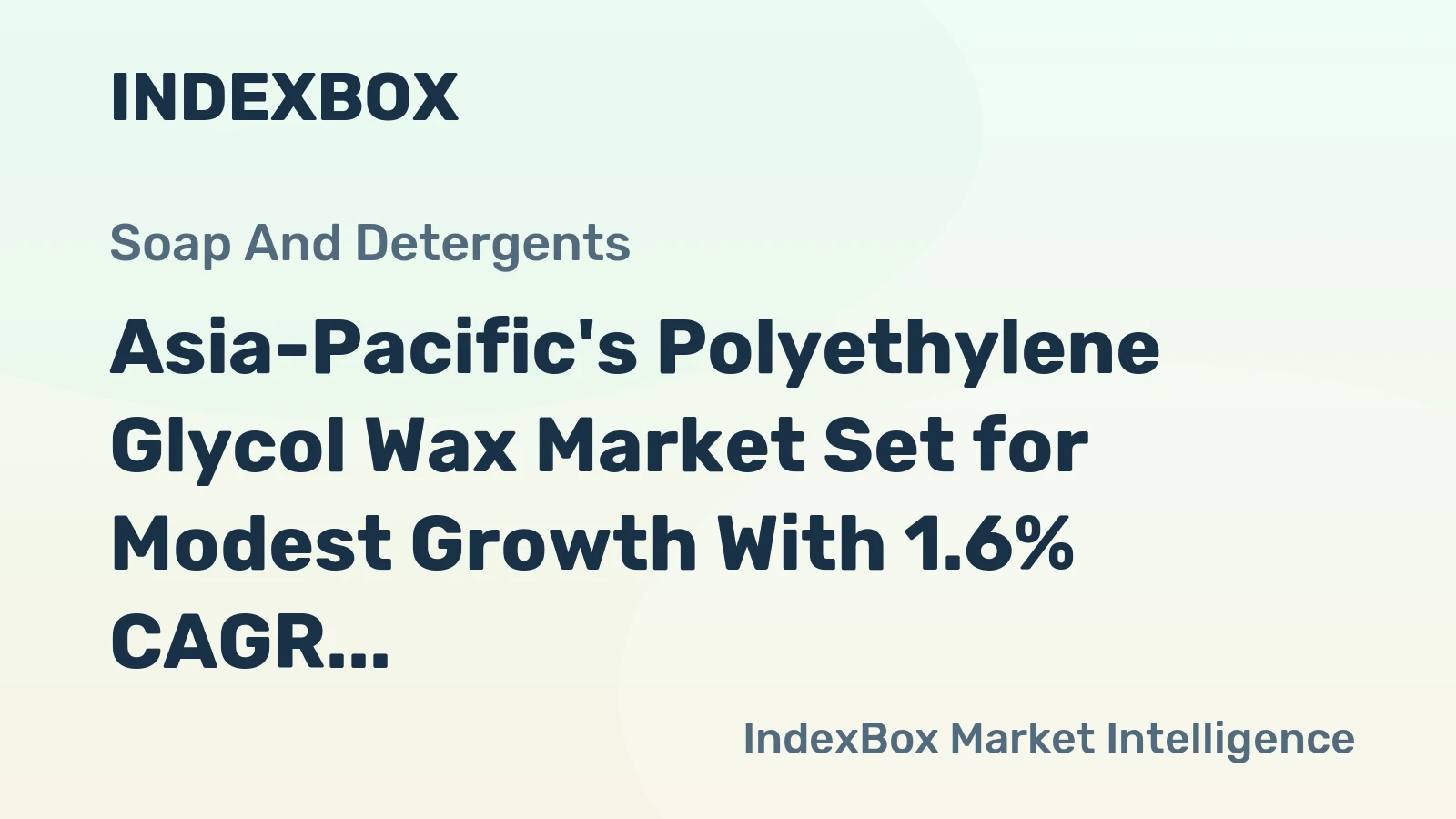 Asia-Pacific's Polyethylene Glycol Wax Market Set for Modest Growth With 1.6% CAGR in Value Through 2035