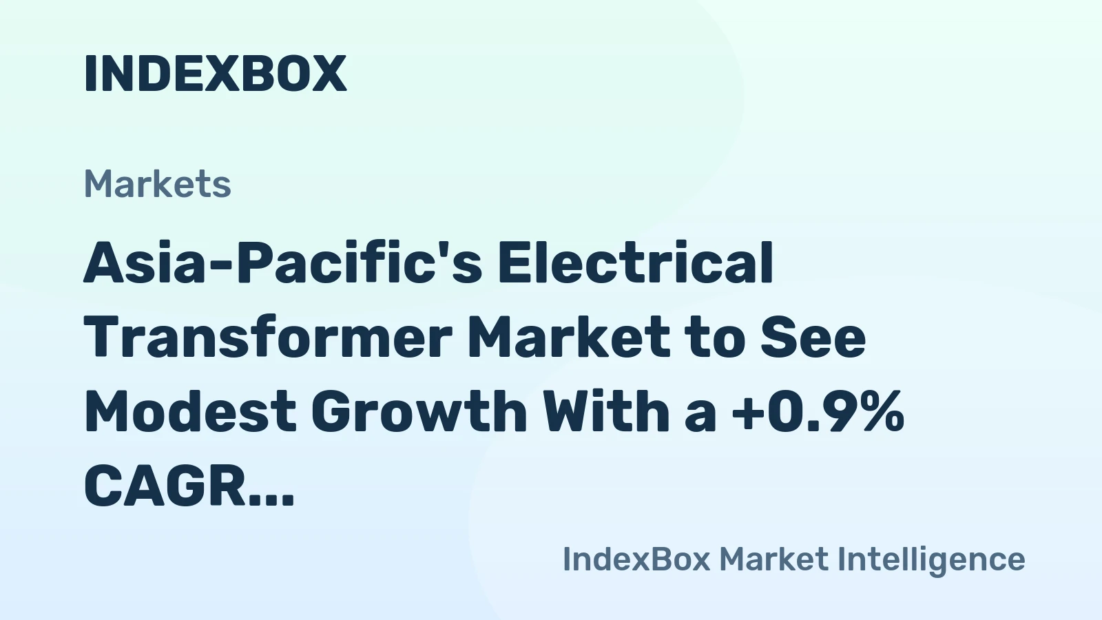 Asia-Pacific's Electrical Transformer Market to See Modest Growth With a +0.9% CAGR Through 2035