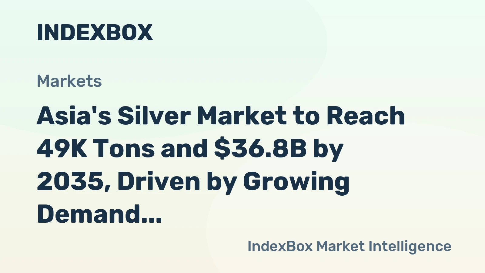 Asia's Silver Market to Reach 49K Tons and $36.8B by 2035, Driven by Growing Demand for Silver Plated with Gold or Platinum