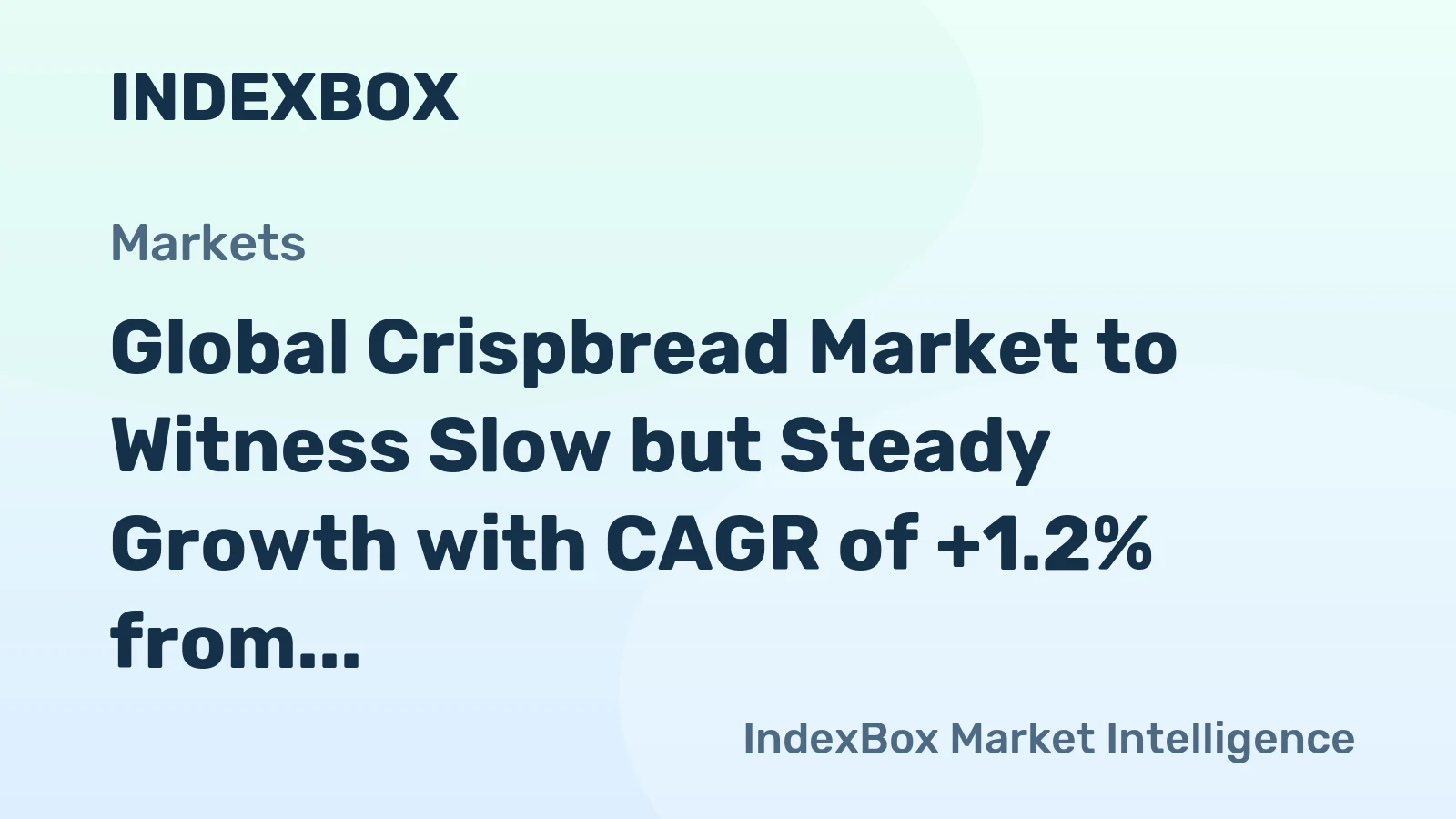 Global Crispbread Market to Witness Slow but Steady Growth with CAGR of +1.2% from 2024 to 2035