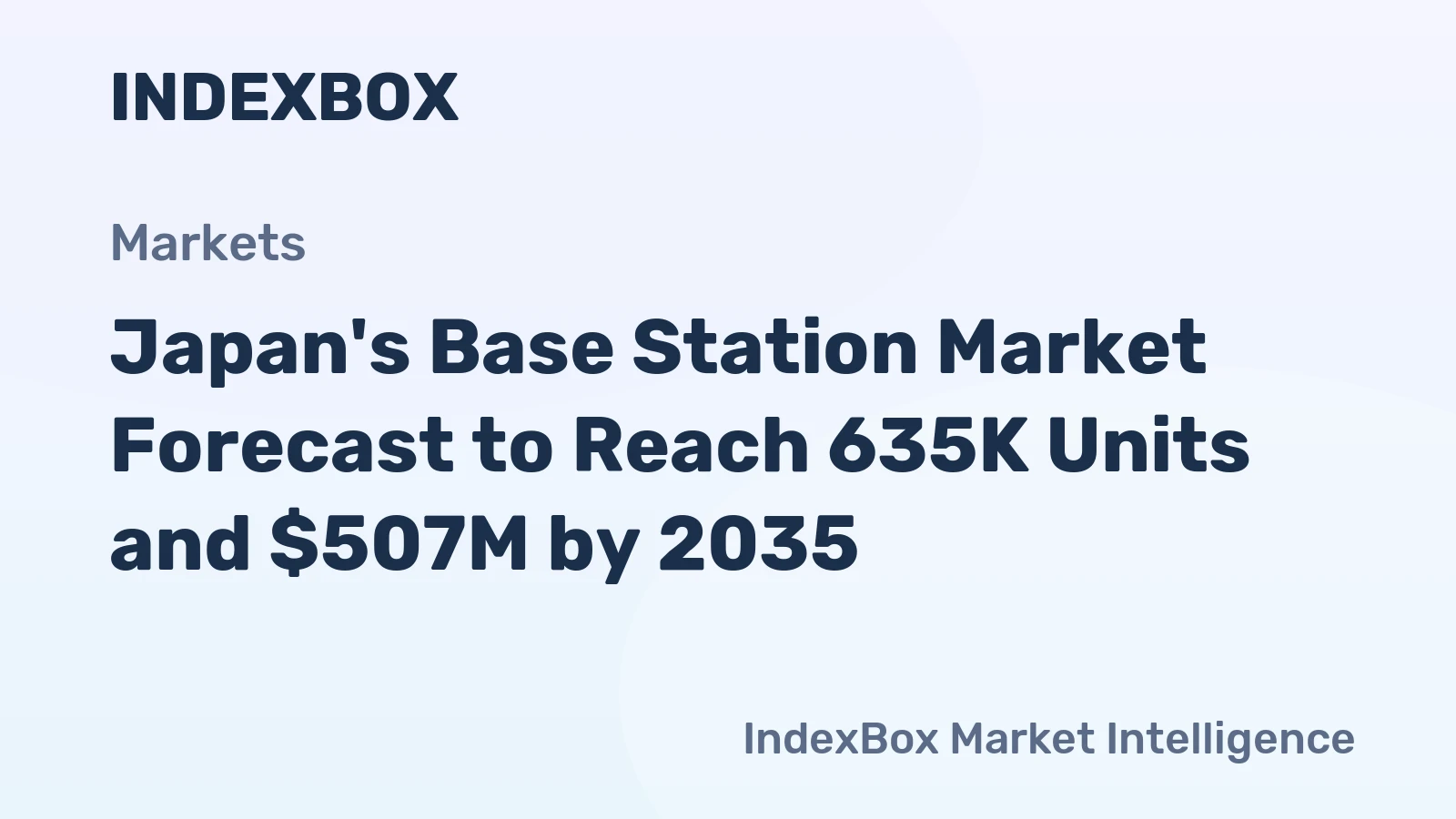 Japan's Base Station Market Forecast to Reach 635K Units and $507M by 2035
