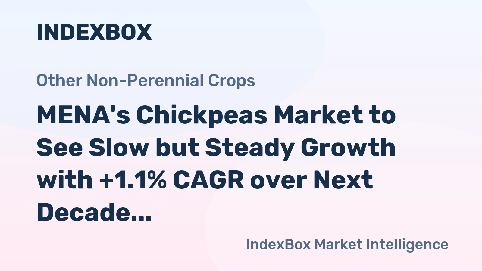 MENA's Chickpeas Market to See Slow but Steady Growth with +1.1% CAGR over Next Decade
