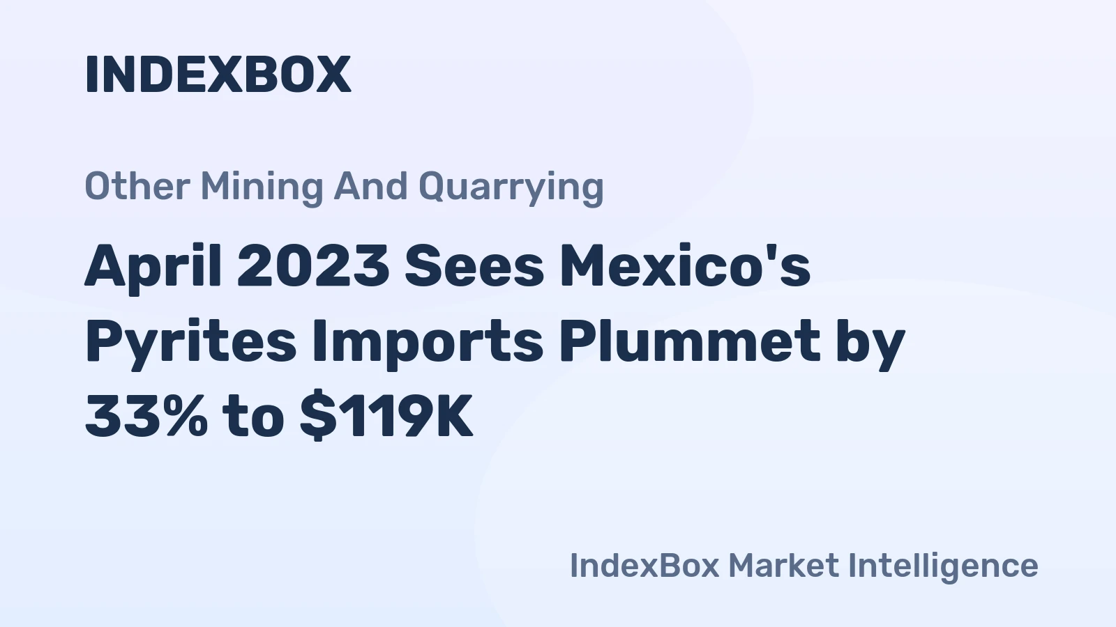April 2023 Sees Mexico's Pyrites Imports Plummet by 33% to $119K