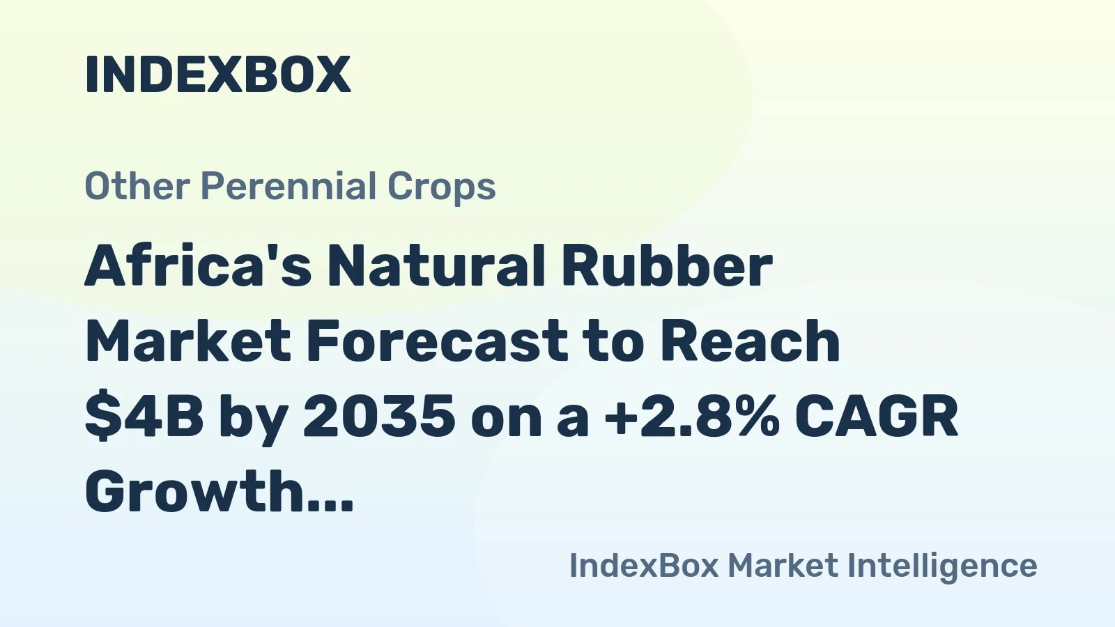 Africa's Natural Rubber Market Forecast to Reach $4B by 2035 on a +2.8% CAGR Growth Trajectory