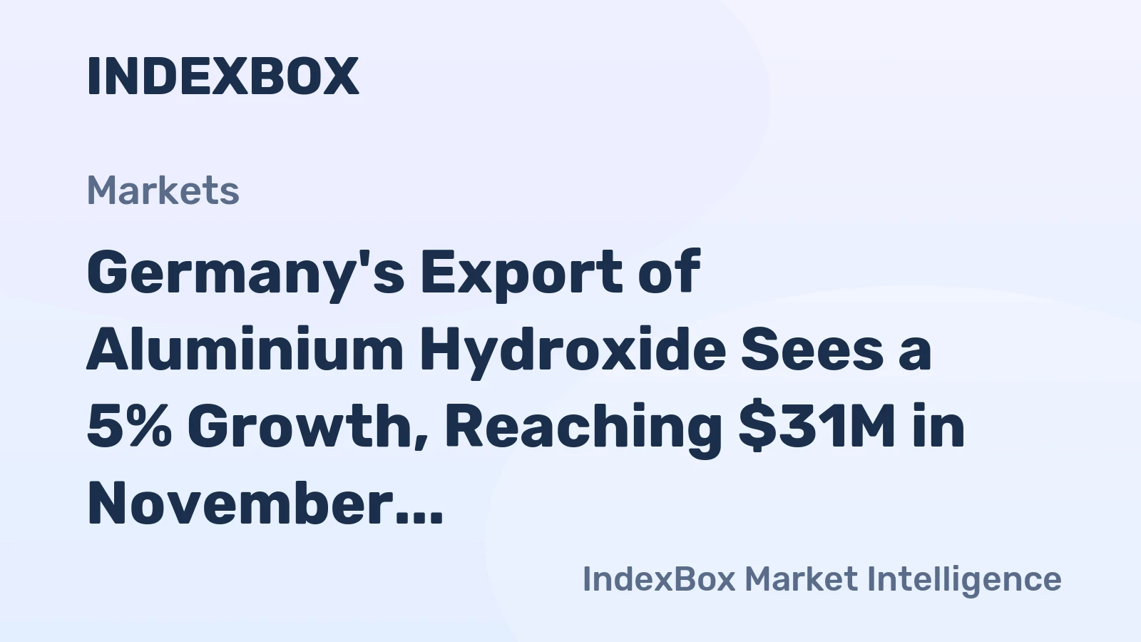 Germany's Export of Aluminium Hydroxide Sees a 5% Growth, Reaching $31M in November 2023