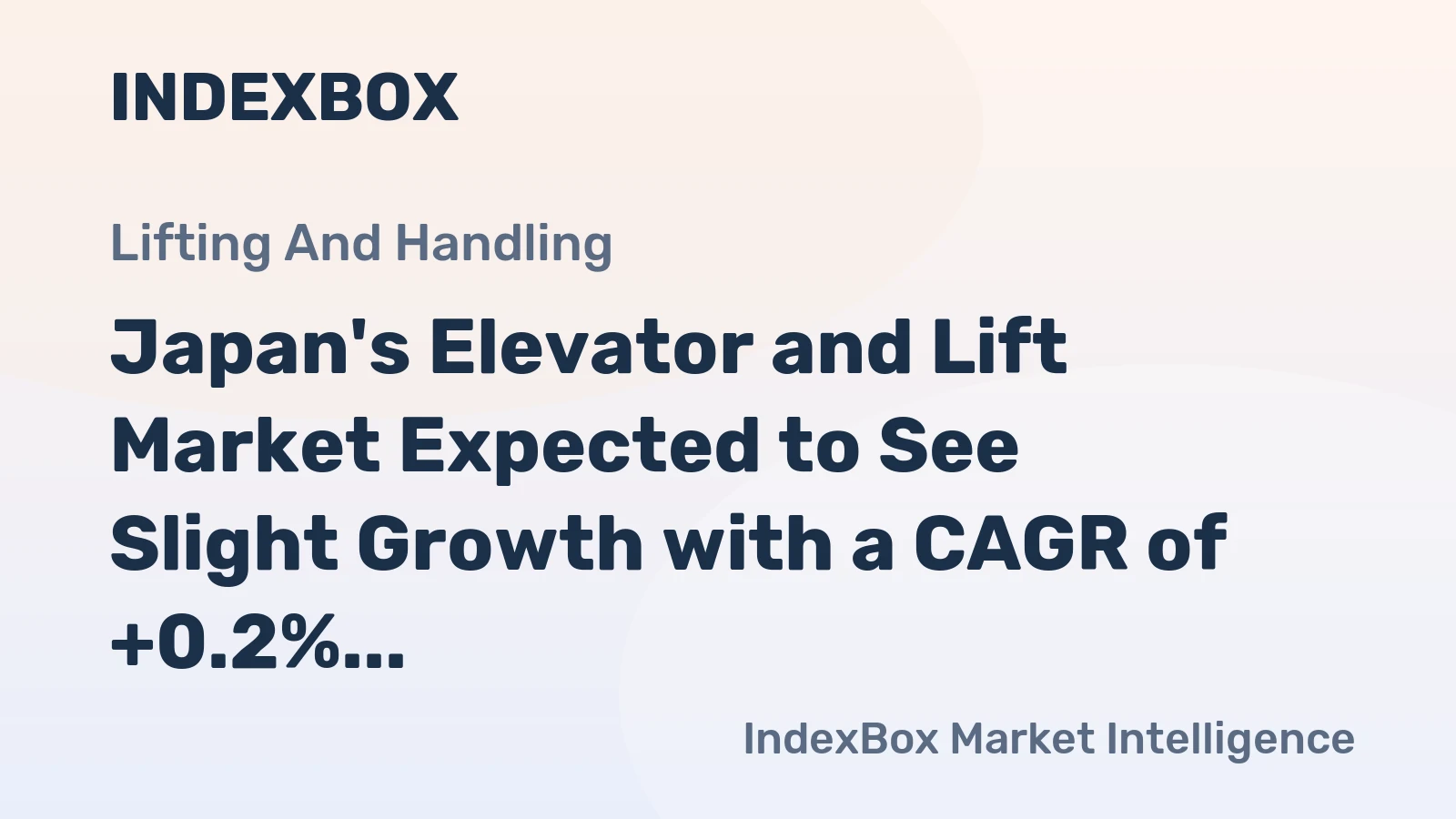 Japan's Elevator and Lift Market Expected to See Slight Growth with a CAGR of +0.2%