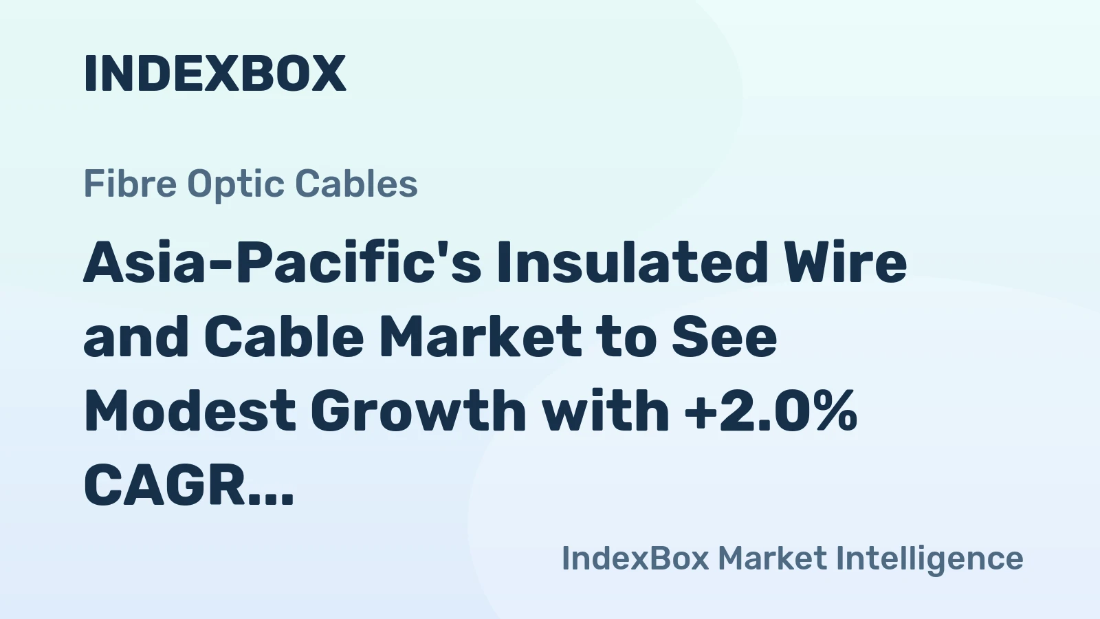 Asia-Pacific's Insulated Wire and Cable Market to See Modest Growth with +2.0% CAGR from 2024 to 2035
