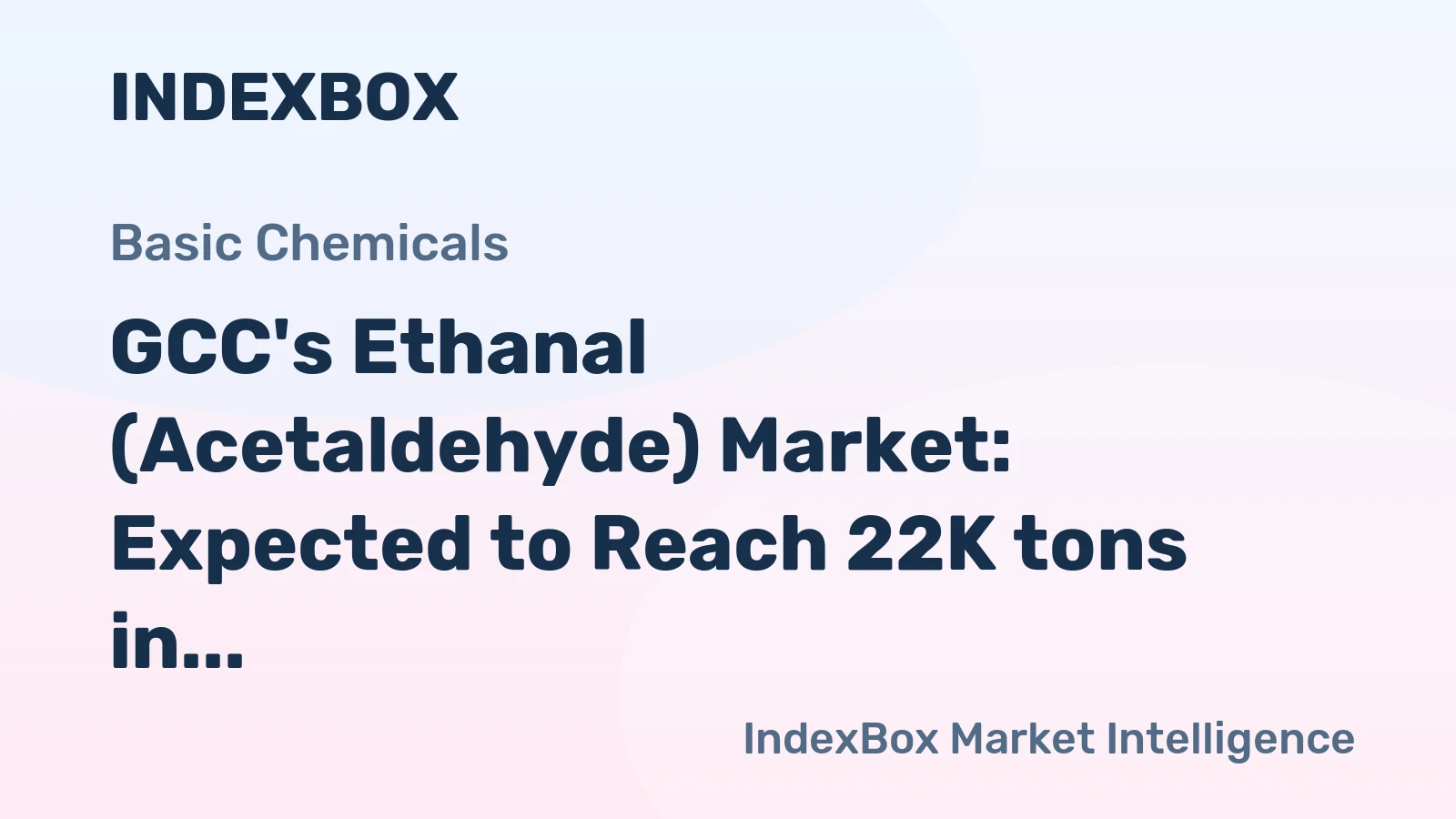 GCC's Ethanal (Acetaldehyde) Market: Expected to Reach 22K tons in Volume and $29M in Value by 2035