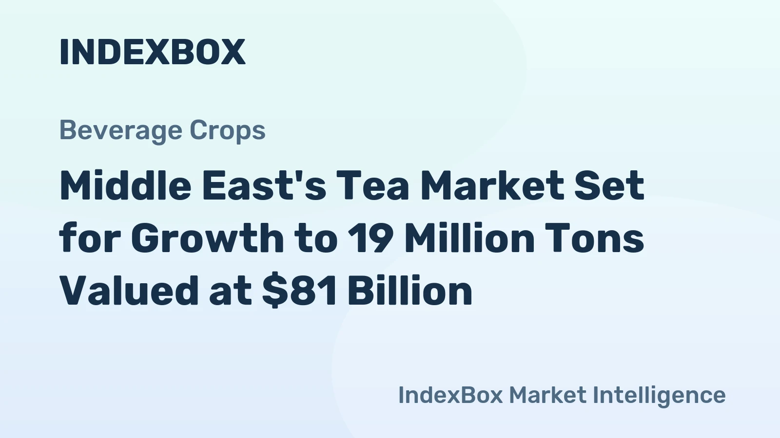 Middle East's Tea Market Set for Growth to 19 Million Tons Valued at $81 Billion