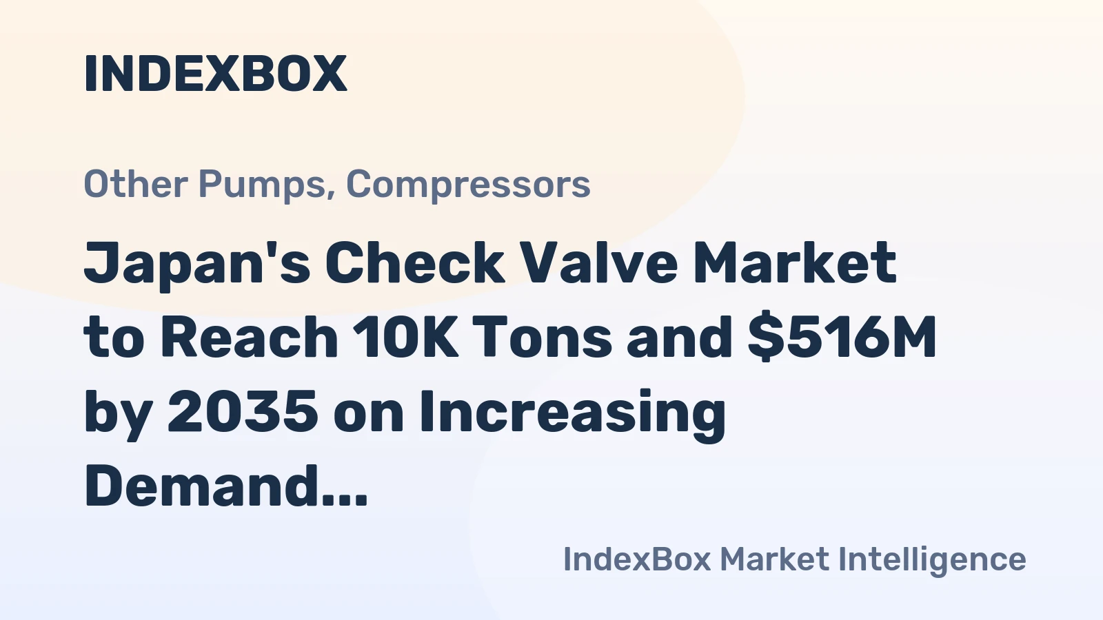 Japan's Check Valve Market to Reach 10K Tons and $516M by 2035 on Increasing Demand
