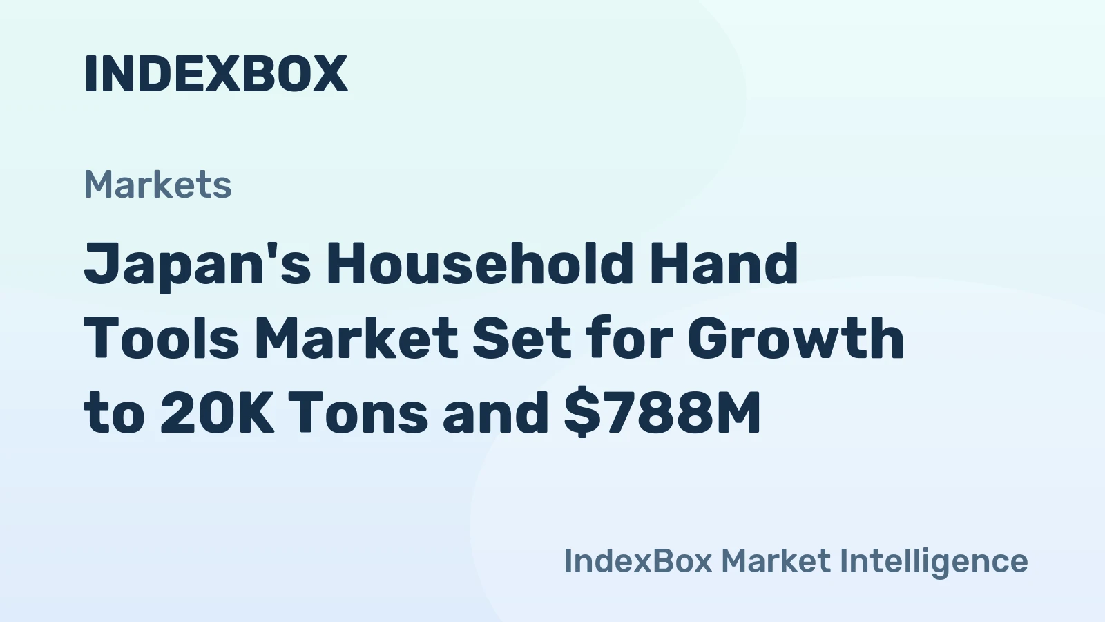 Japan's Household Hand Tools Market Set for Growth to 20K Tons and $788M