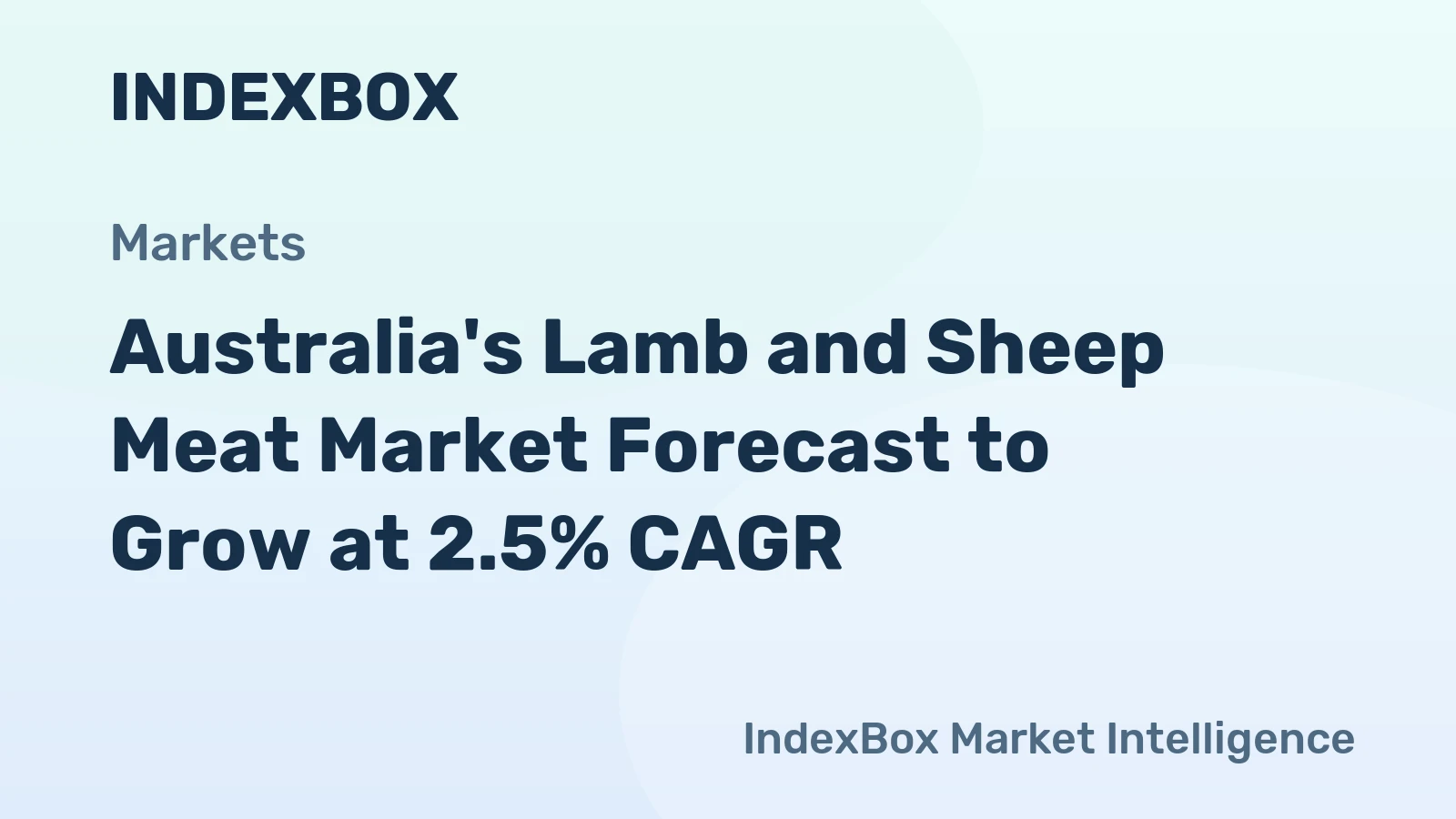 Australia's Lamb and Sheep Meat Market Forecast to Grow at 2.5% CAGR