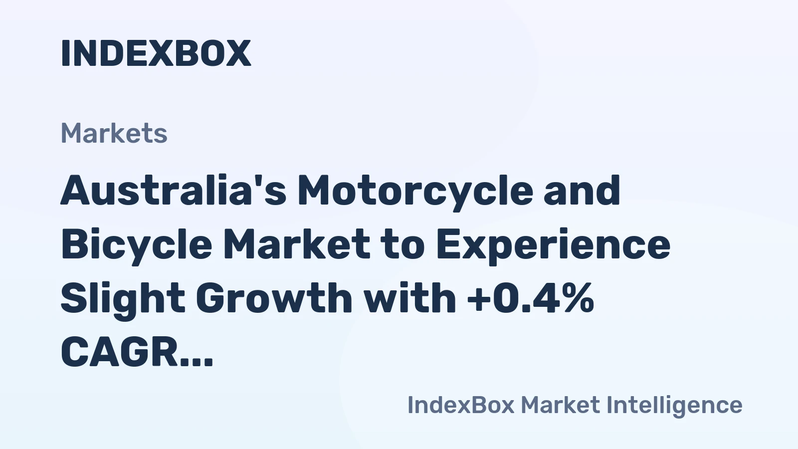 Australia's Motorcycle and Bicycle Market to Experience Slight Growth with +0.4% CAGR over Next Decade