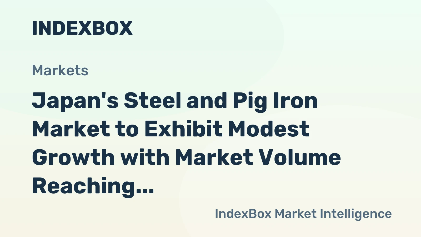 Japan's Steel and Pig Iron Market to Exhibit Modest Growth with Market Volume Reaching 79M tons and Value of $45.2B by 2035