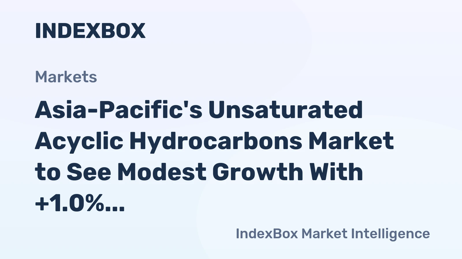 Asia-Pacific's Unsaturated Acyclic Hydrocarbons Market to See Modest Growth With +1.0% Volume CAGR Through 2035
