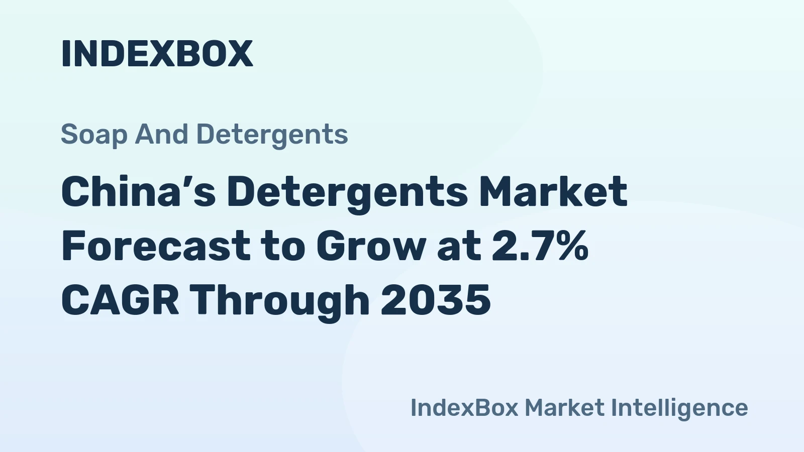 China’s Detergents Market Forecast to Grow at 2.7% CAGR Through 2035