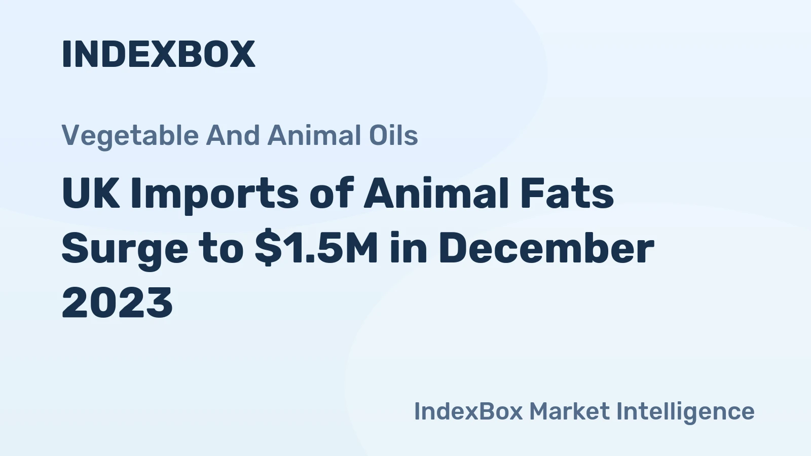 UK Imports of Animal Fats Surge to $1.5M in December 2023