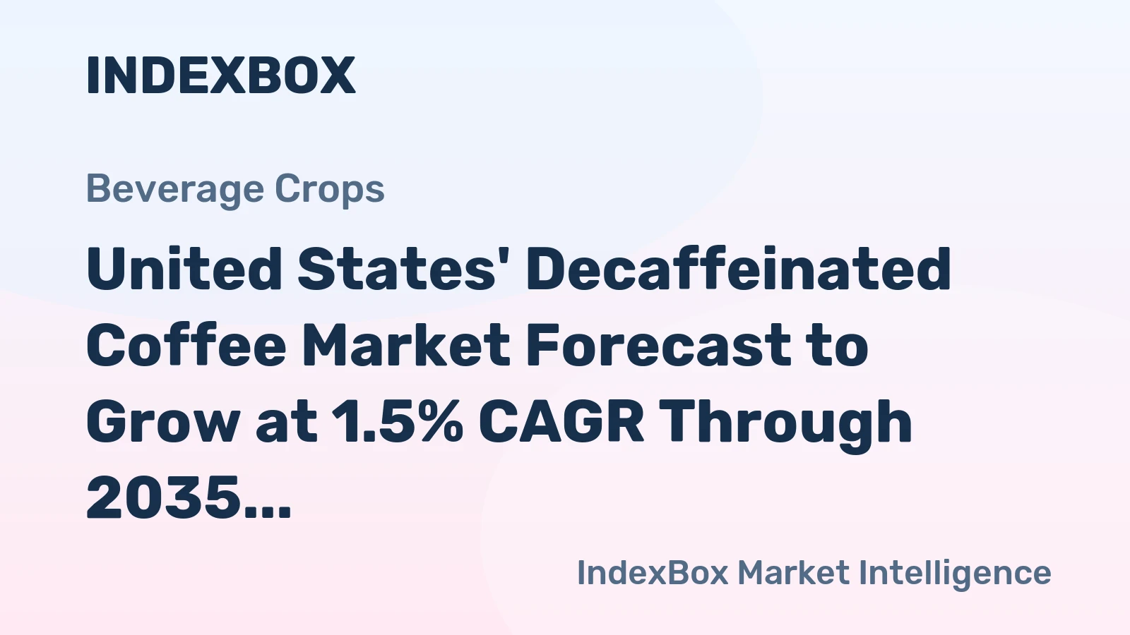 United States' Decaffeinated Coffee Market Forecast to Grow at 1.5% CAGR Through 2035