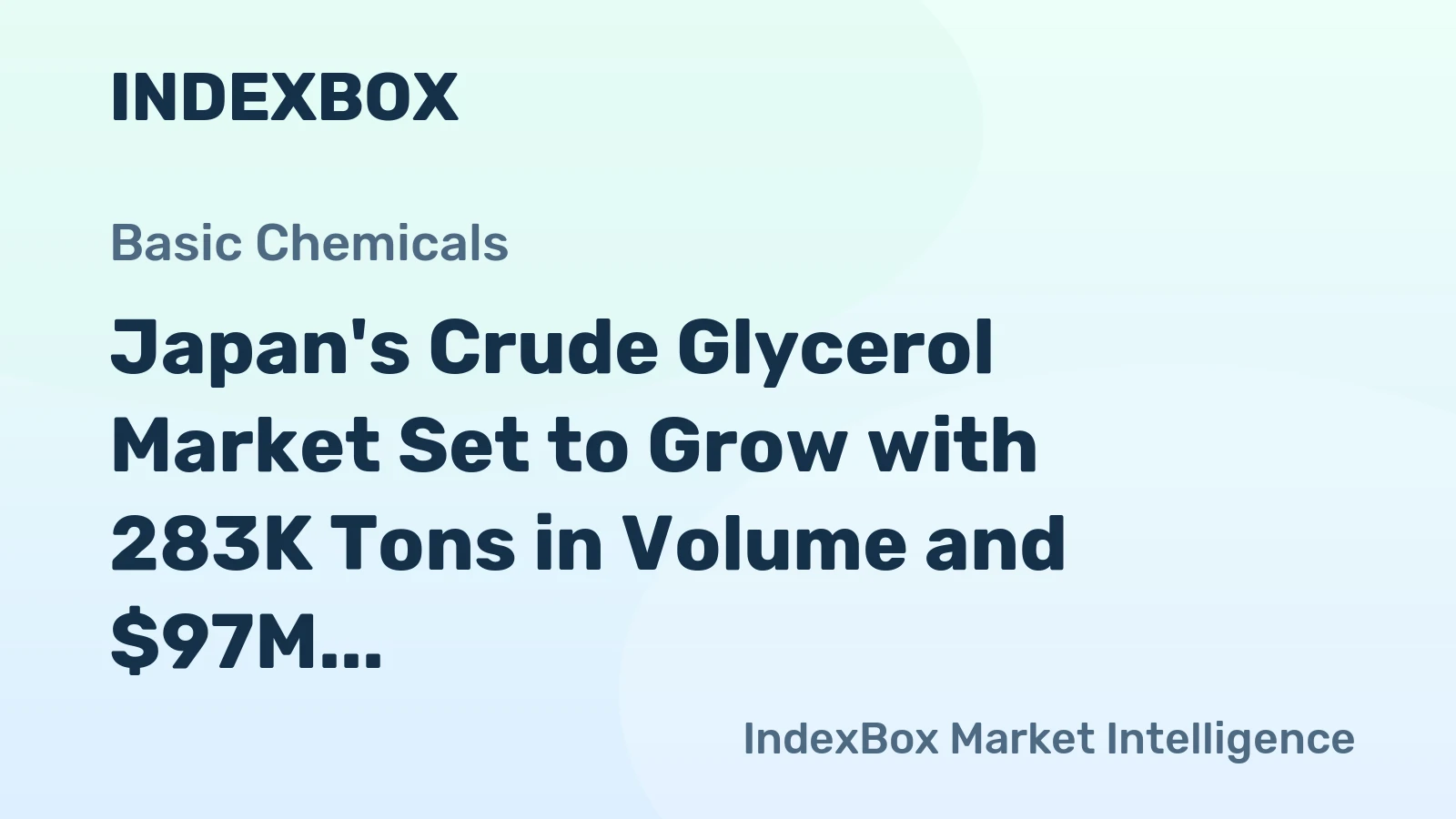 Japan's Crude Glycerol Market Set to Grow with 283K Tons in Volume and $97M in Value by 2035