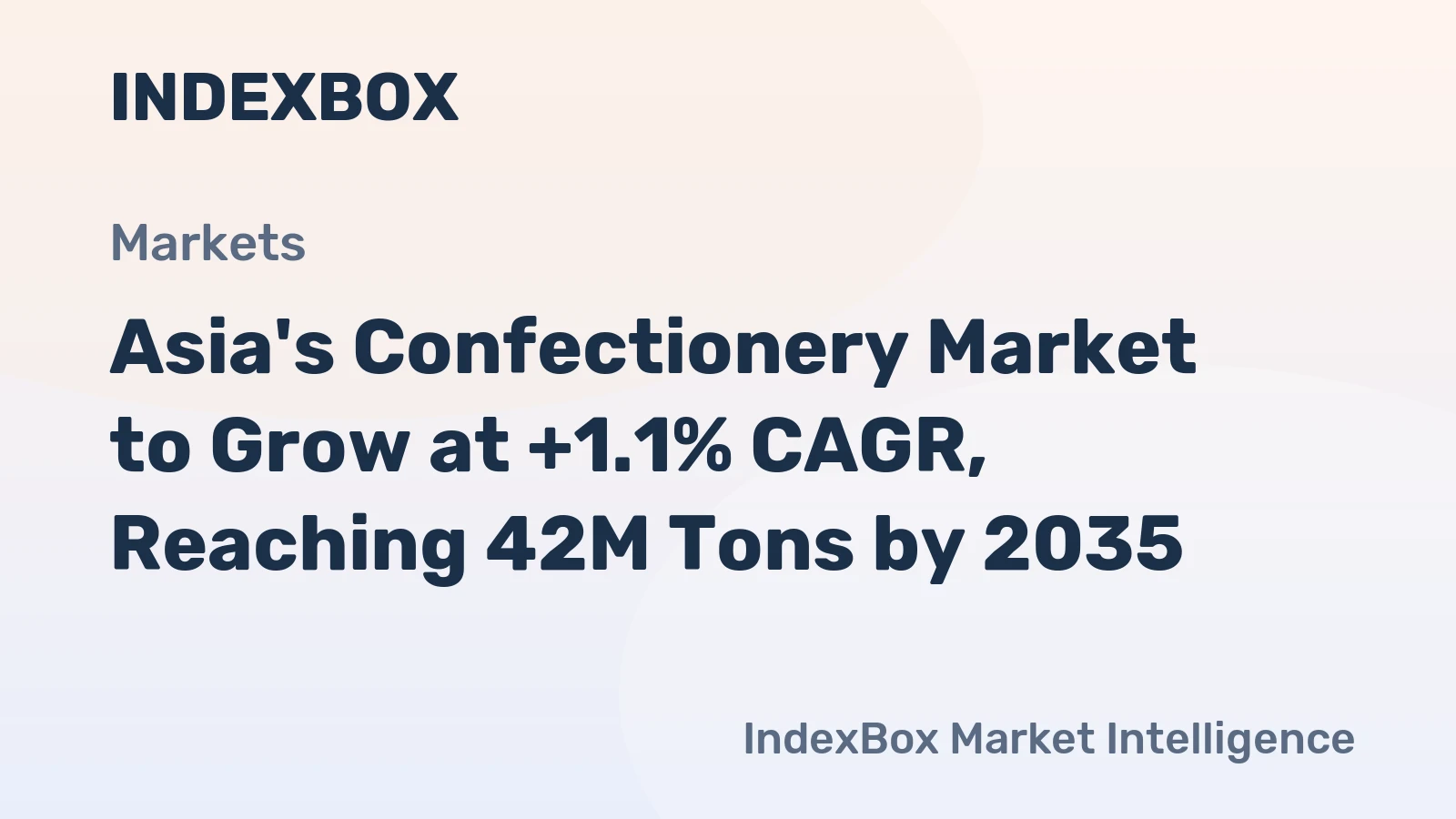 Asia's Confectionery Market to Grow at +1.1% CAGR, Reaching 42M Tons by 2035