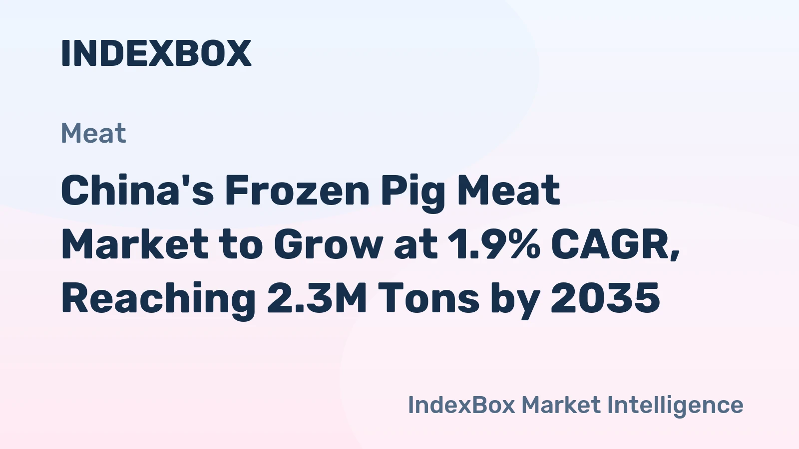 China's Frozen Pig Meat Market to Grow at 1.9% CAGR, Reaching 2.3M Tons by 2035