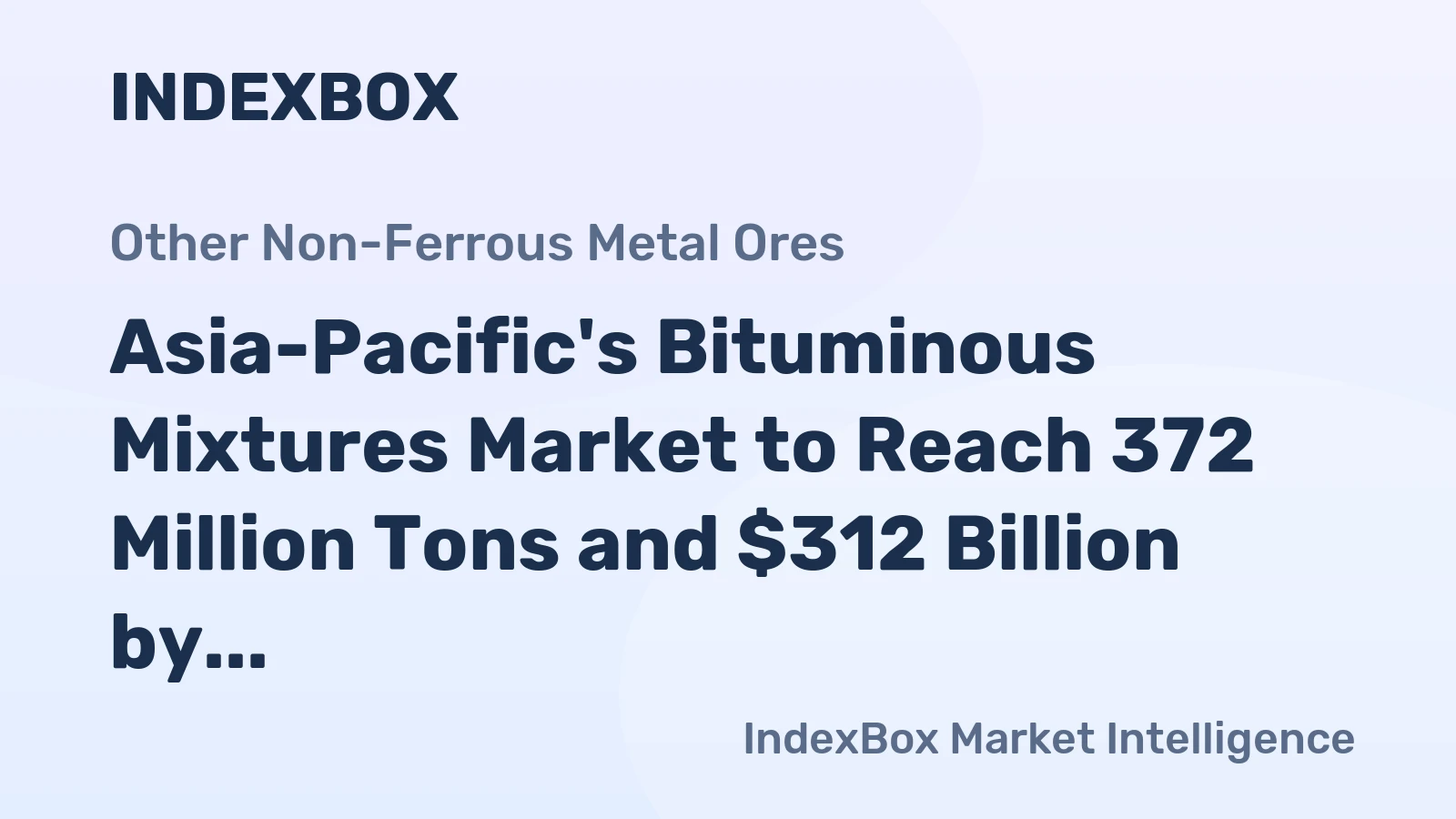 Asia-Pacific's Bituminous Mixtures Market to Reach 372 Million Tons and $312 Billion by 2035