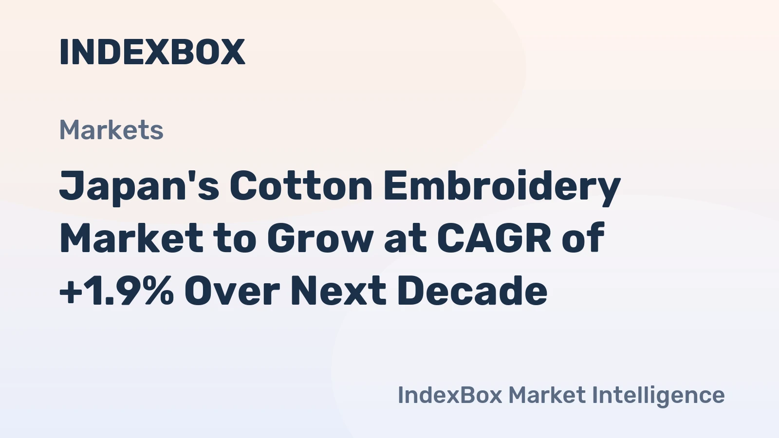 Japan's Cotton Embroidery Market to Grow at CAGR of +1.9% Over Next Decade