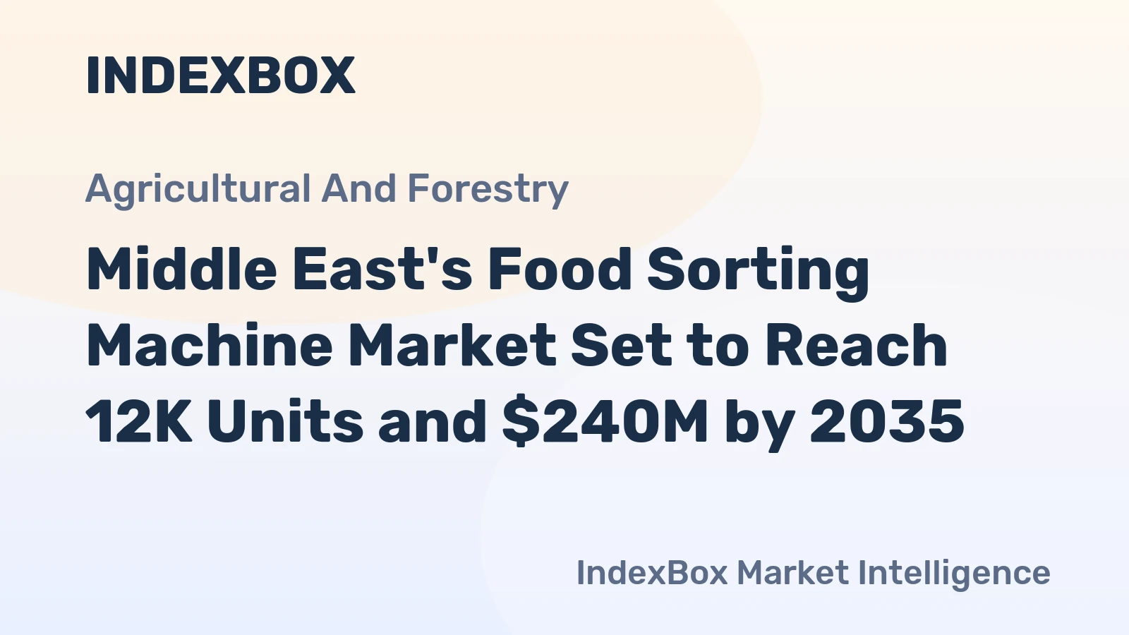 Middle East's Food Sorting Machine Market Set to Reach 12K Units and $240M by 2035