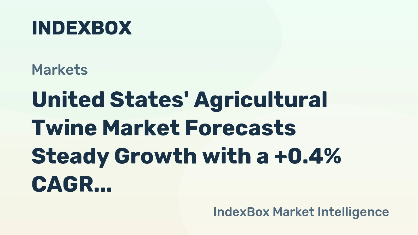 United States' Agricultural Twine Market Forecasts Steady Growth with a +0.4% CAGR in Value