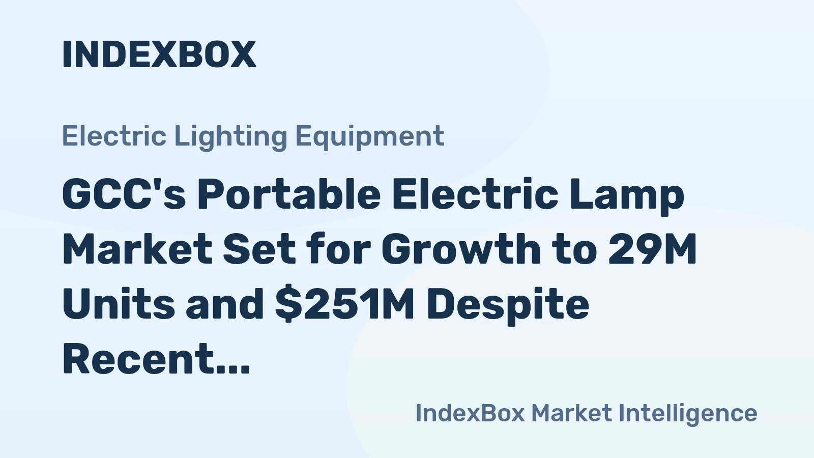 GCC's Portable Electric Lamp Market Set for Growth to 29M Units and $251M Despite Recent Decline