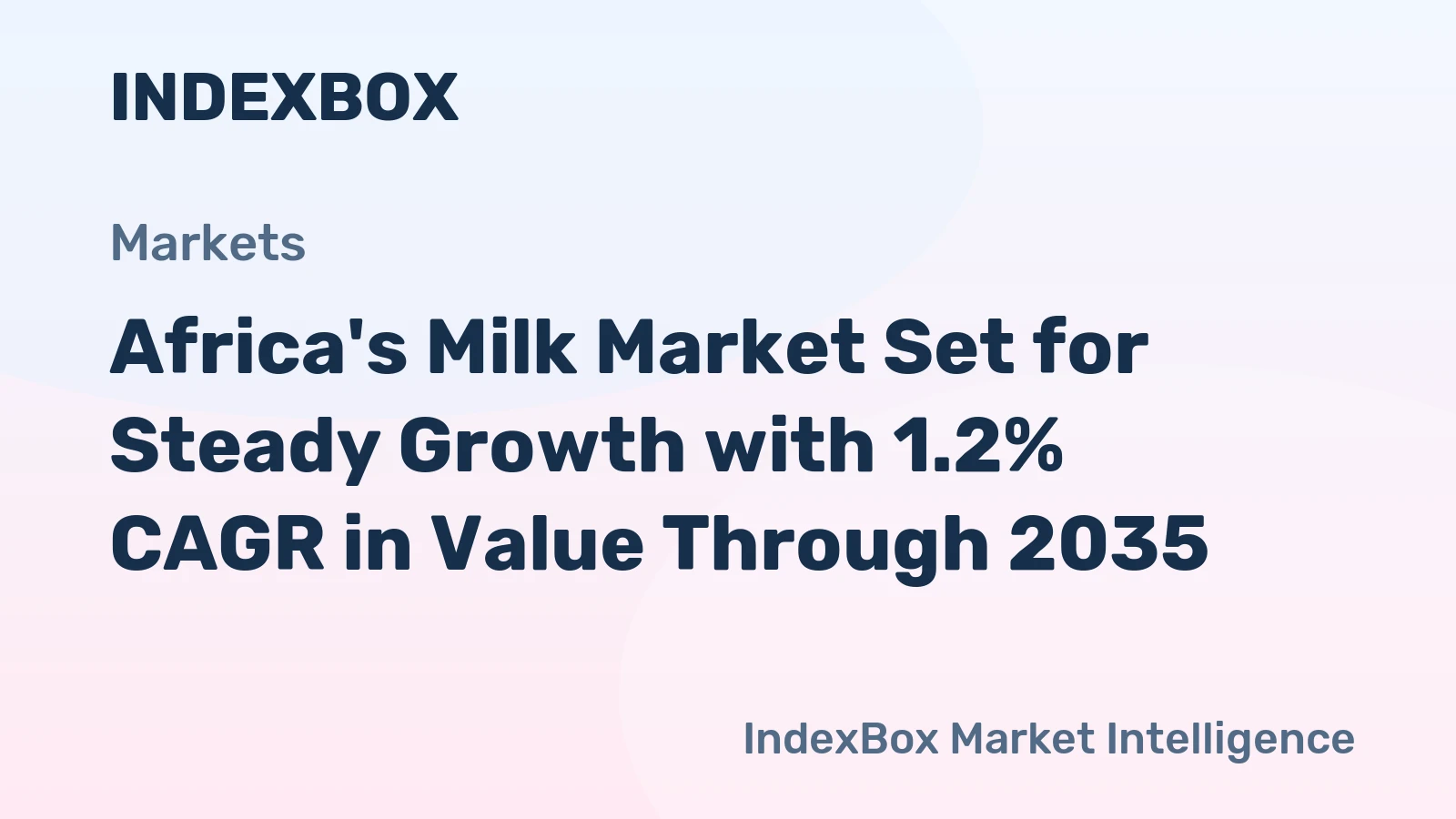 Africa's Milk Market Set for Steady Growth with 1.2% CAGR in Value Through 2035