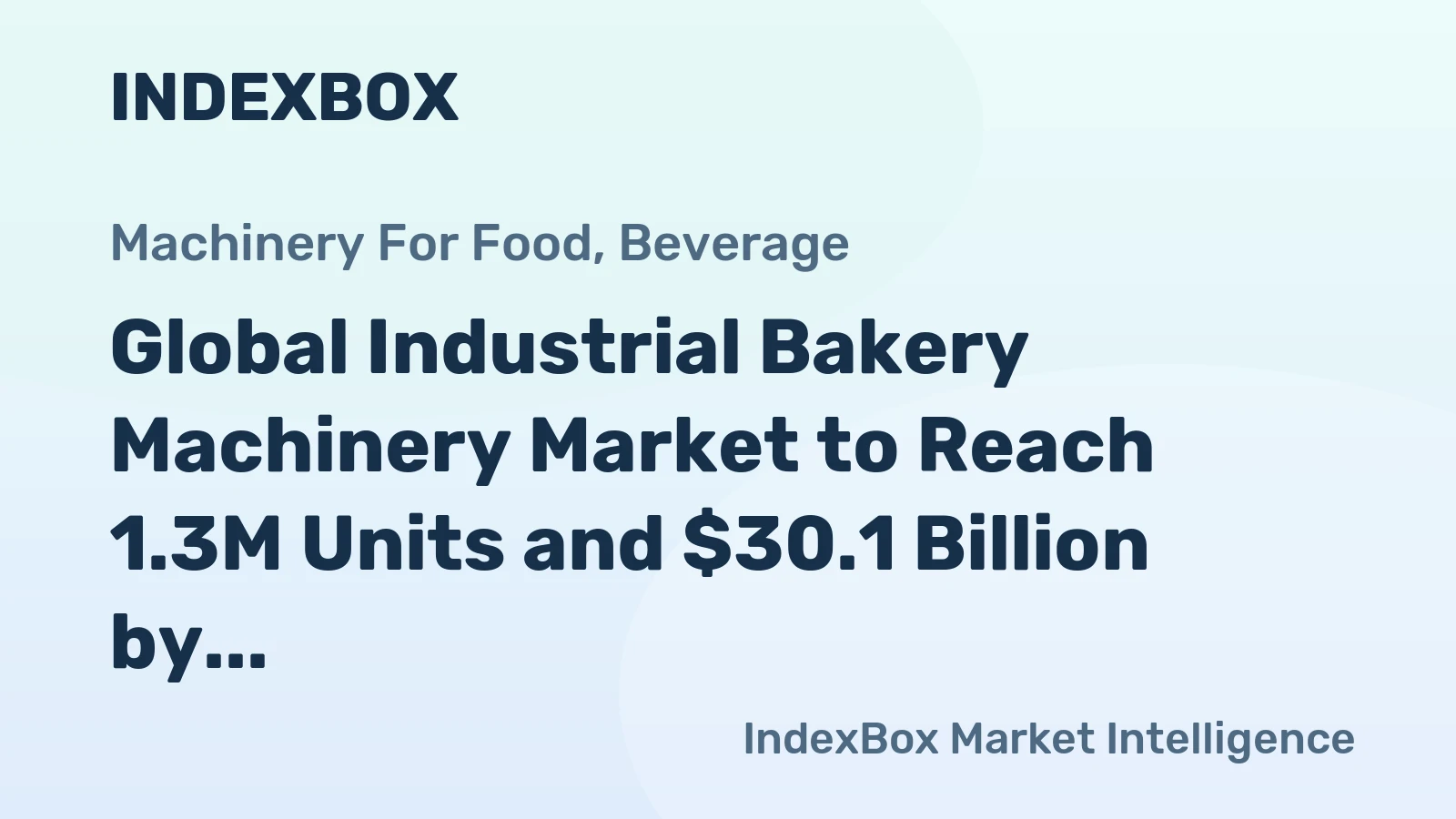 Global Industrial Bakery Machinery Market to Reach 1.3M Units and $30.1 Billion by 2035