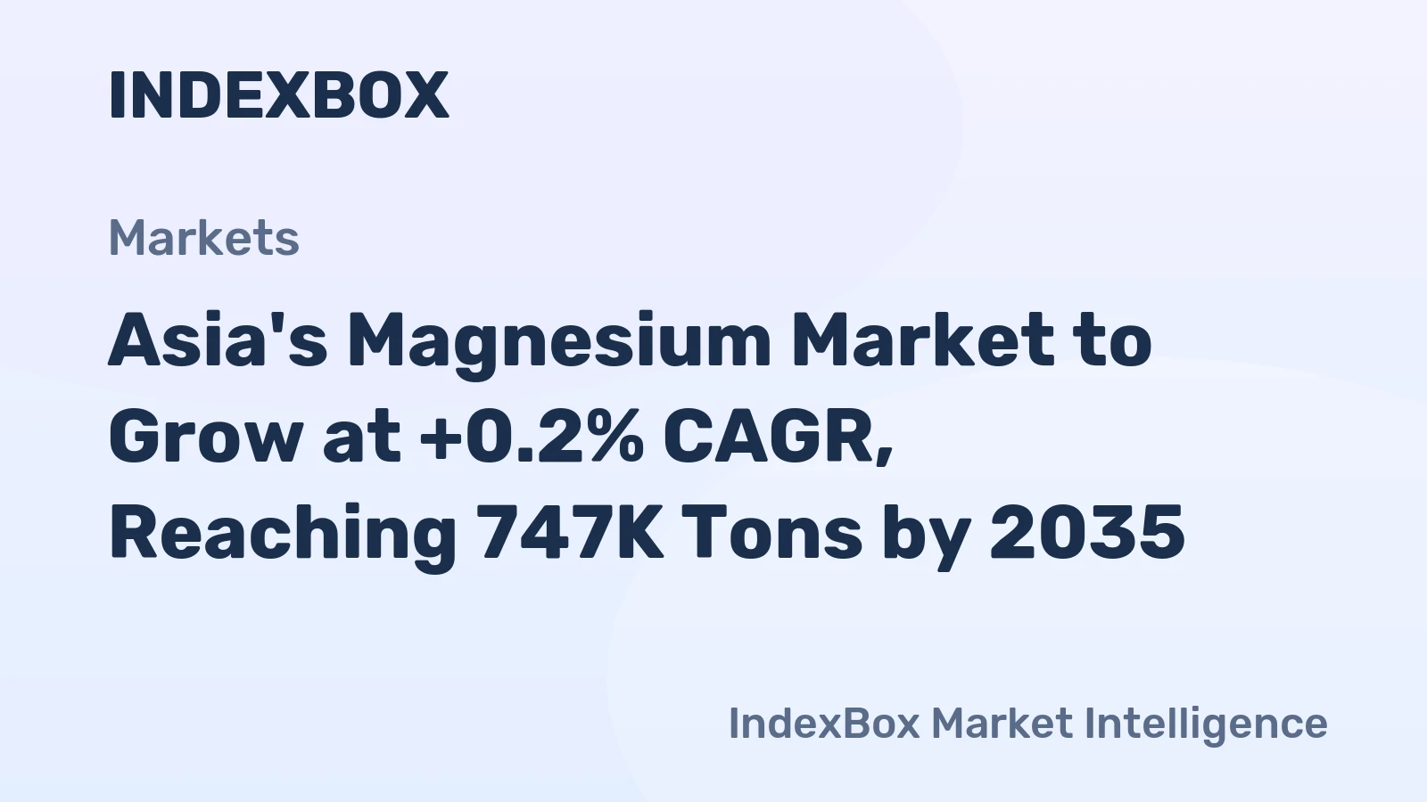 Asia's Magnesium Market to Grow at +0.2% CAGR, Reaching 747K Tons by 2035