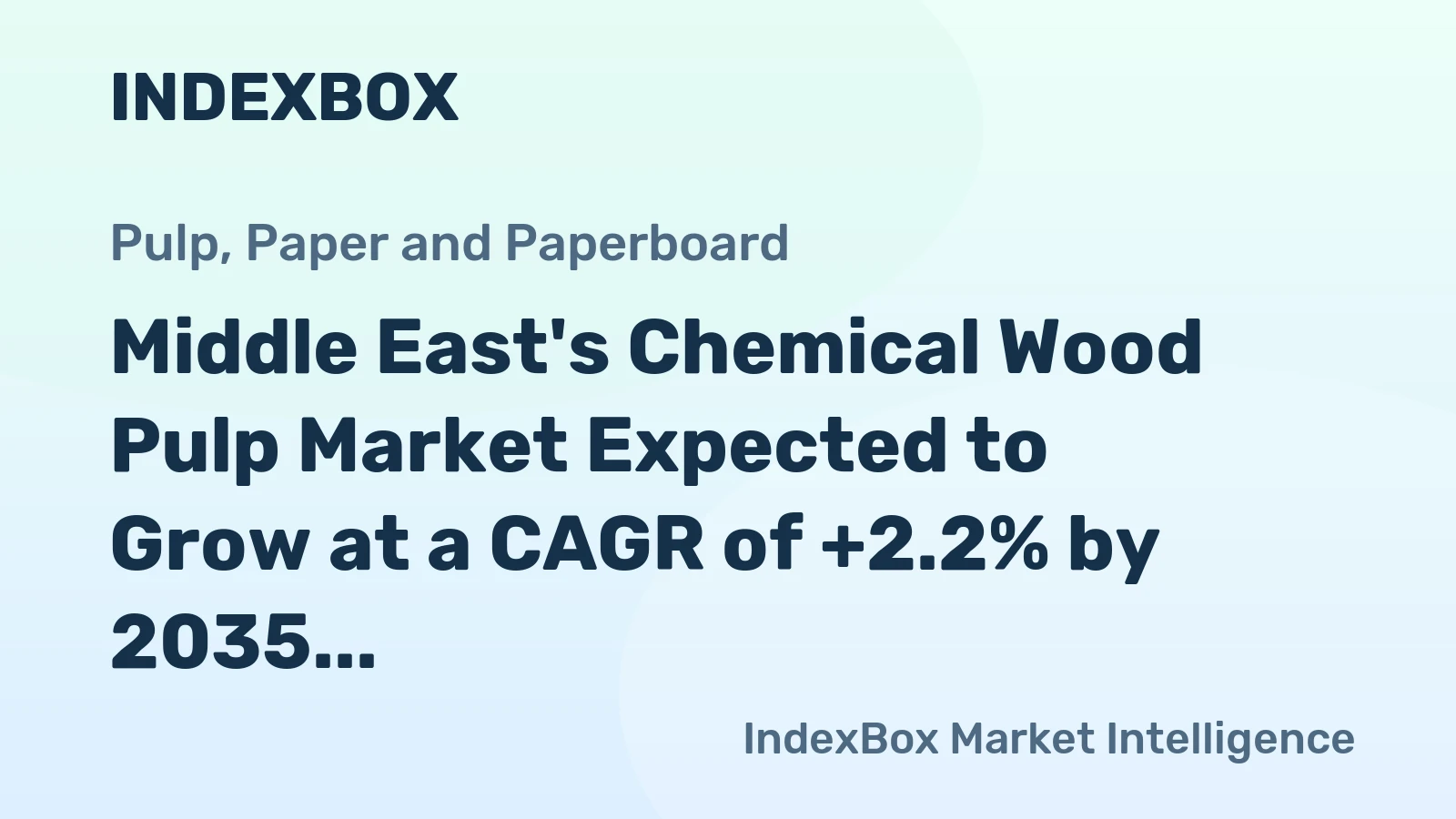 Middle East's Chemical Wood Pulp Market Expected to Grow at a CAGR of +2.2% by 2035