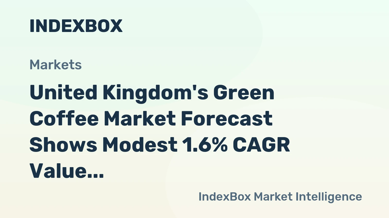 United Kingdom's Green Coffee Market Forecast Shows Modest 1.6% CAGR Value Growth Amid Shifting Trade Patterns