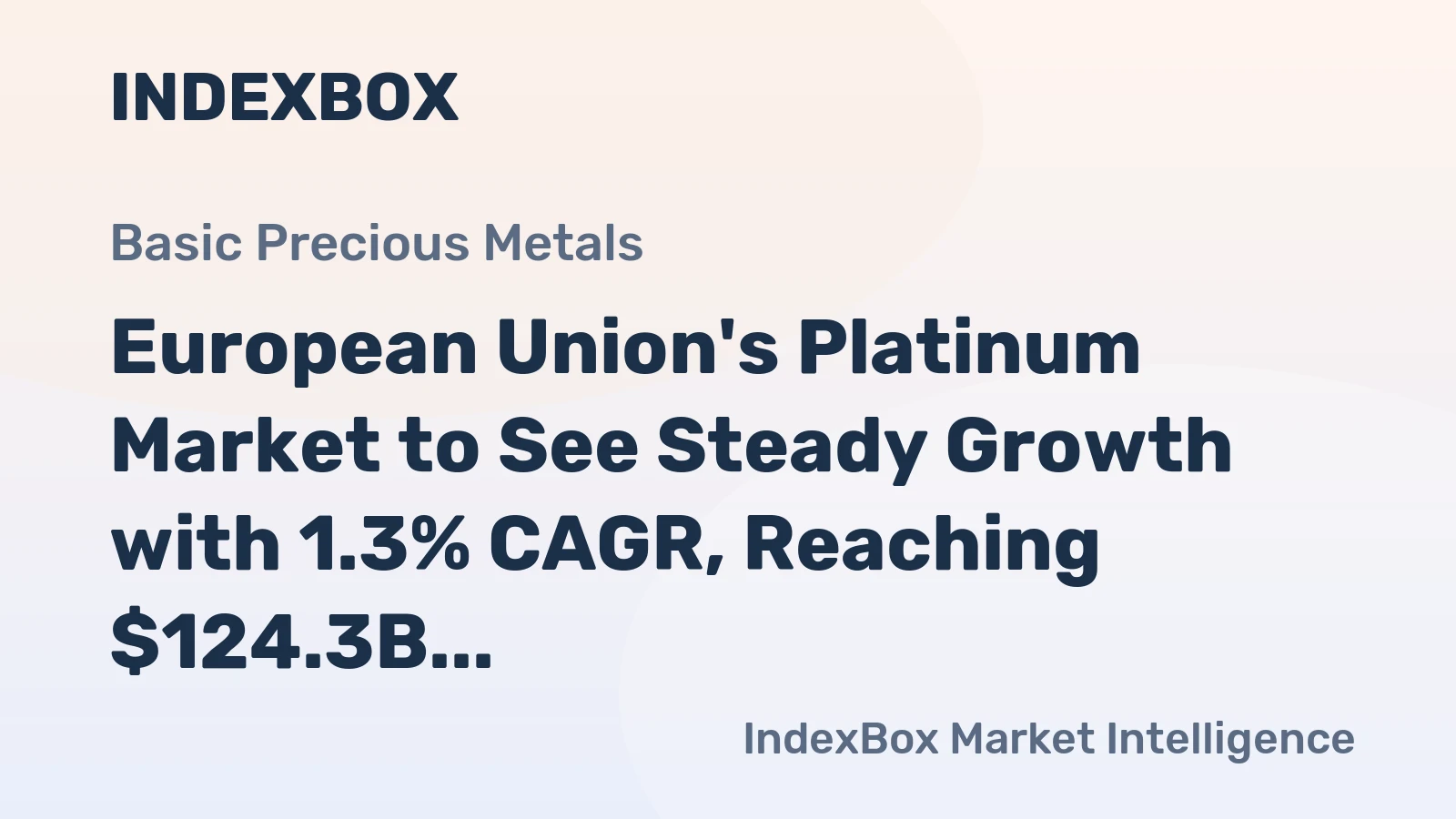 European Union's Platinum Market to See Steady Growth with 1.3% CAGR, Reaching $124.3B by 2035