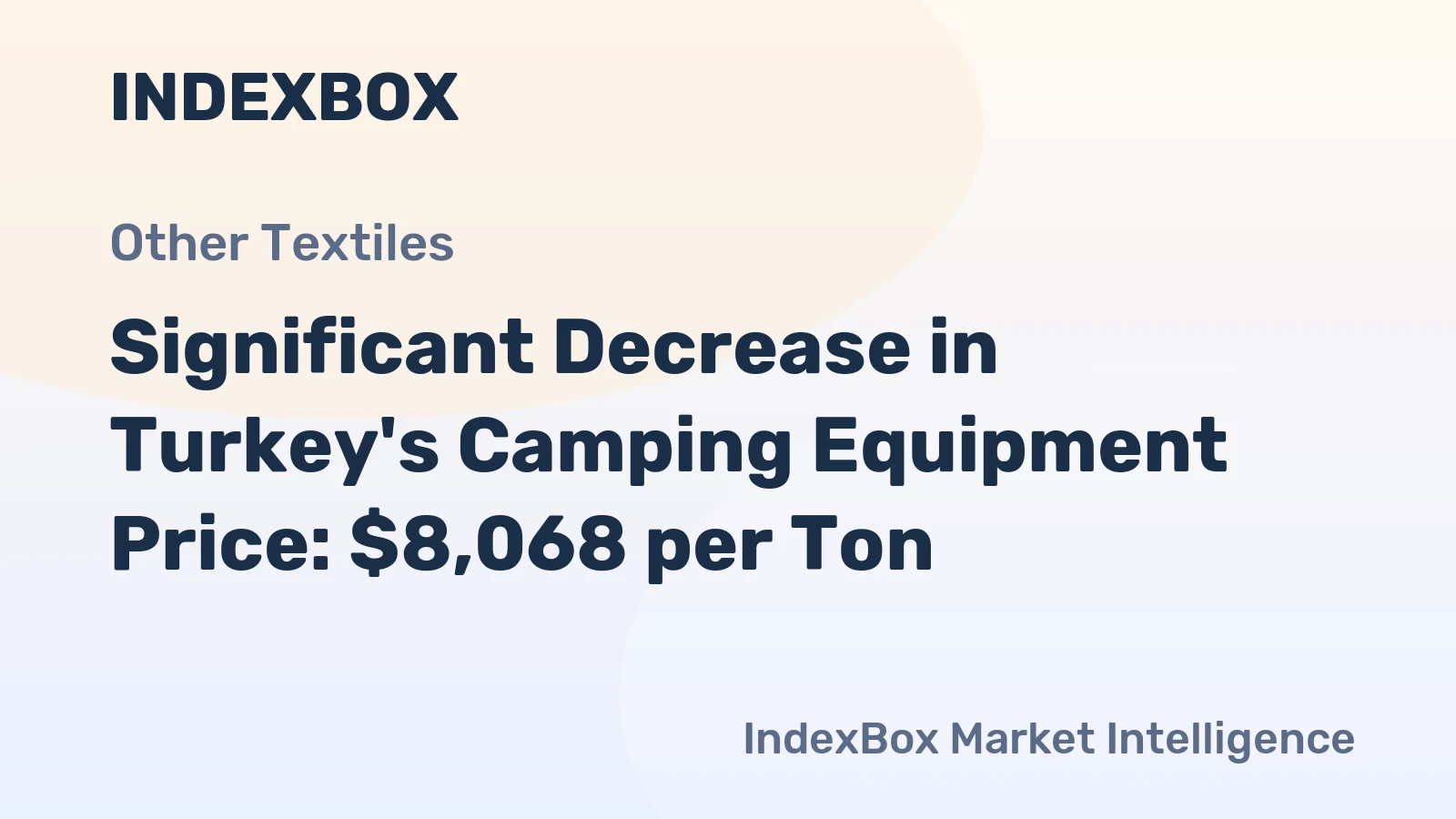 Significant Decrease in Turkey's Camping Equipment Price: $8,068 per Ton
