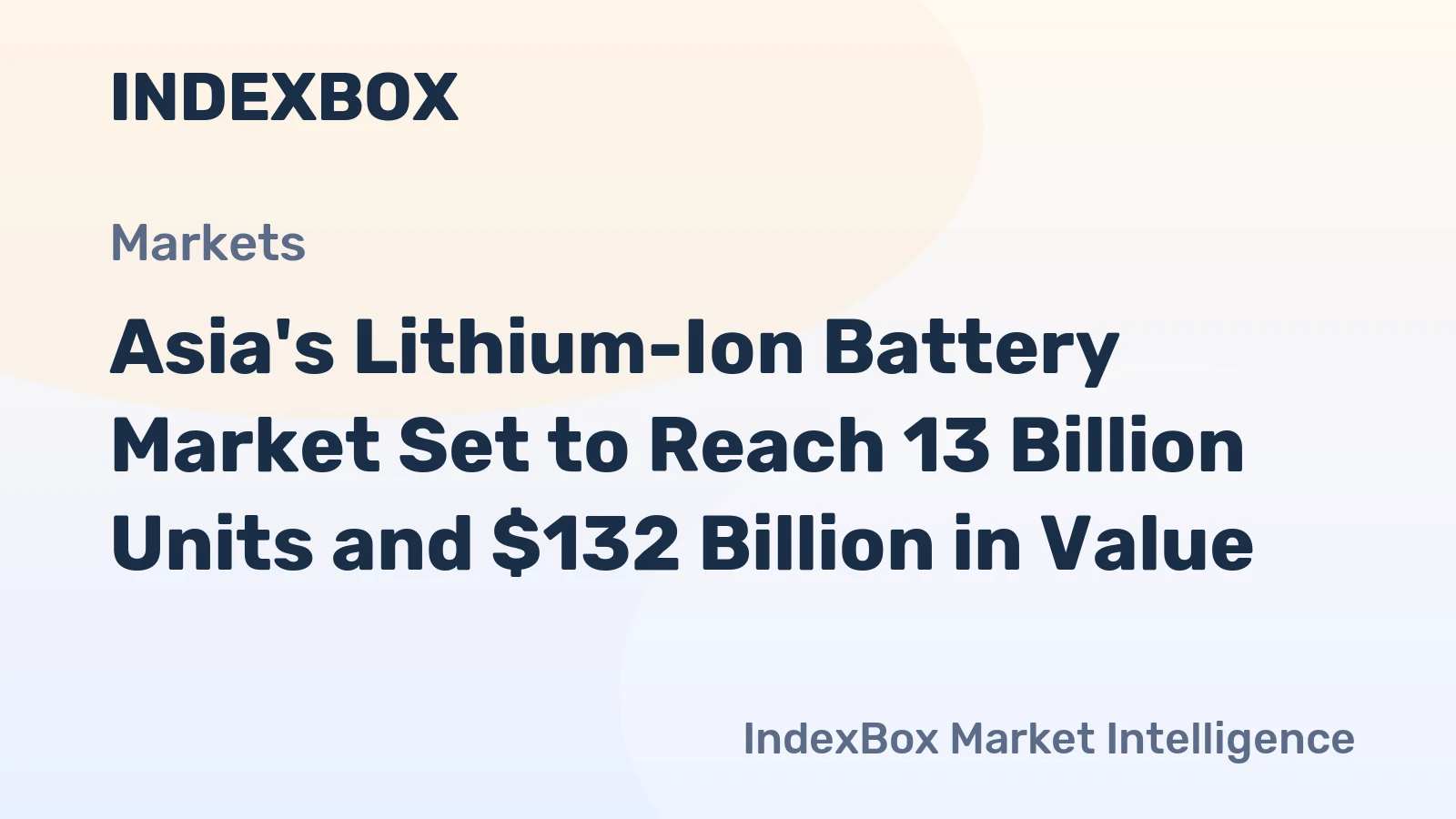Asia's Lithium-Ion Battery Market Set to Reach 13 Billion Units and $132 Billion in Value