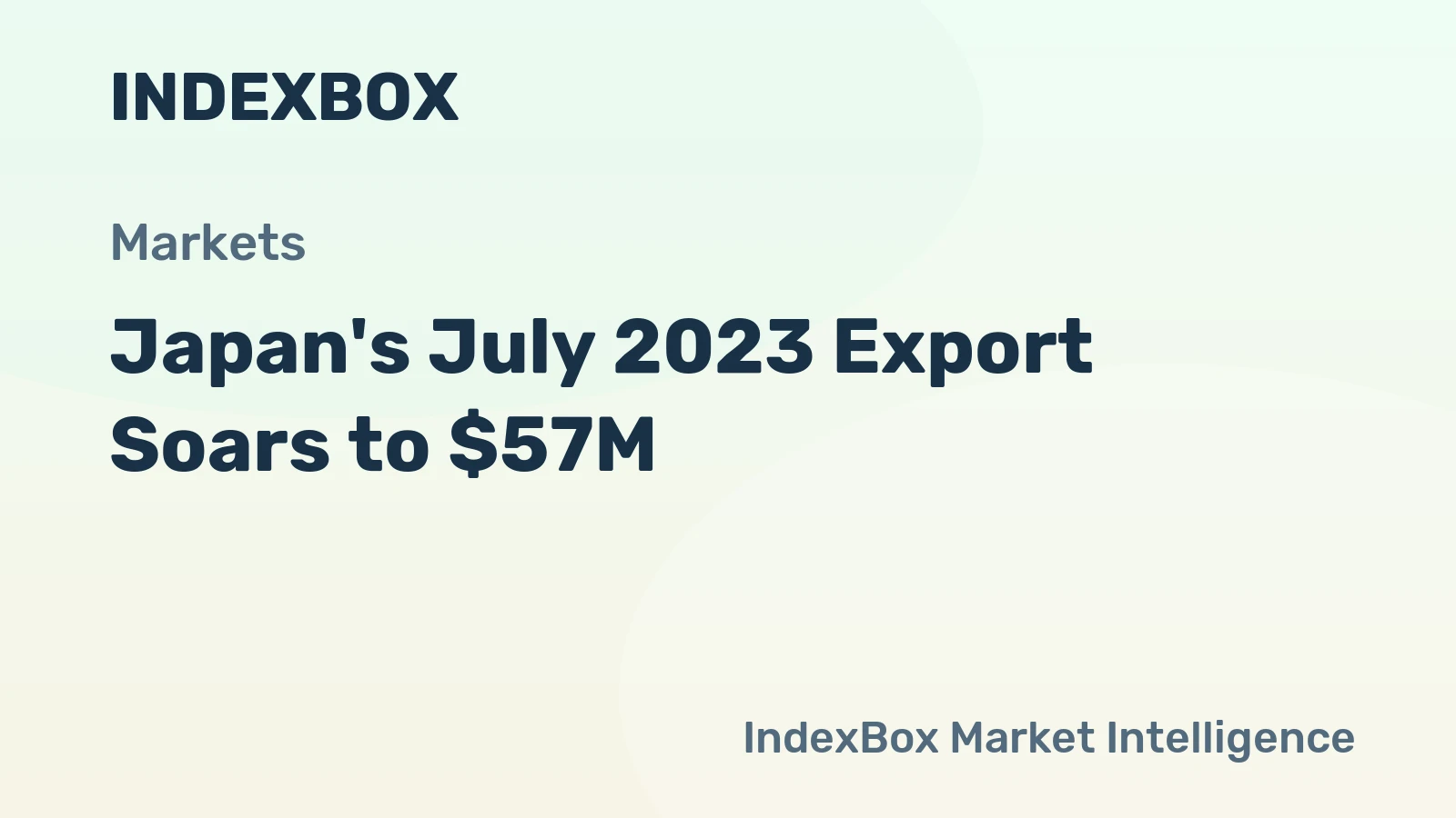 Japan's July 2023 Export Soars to $57M