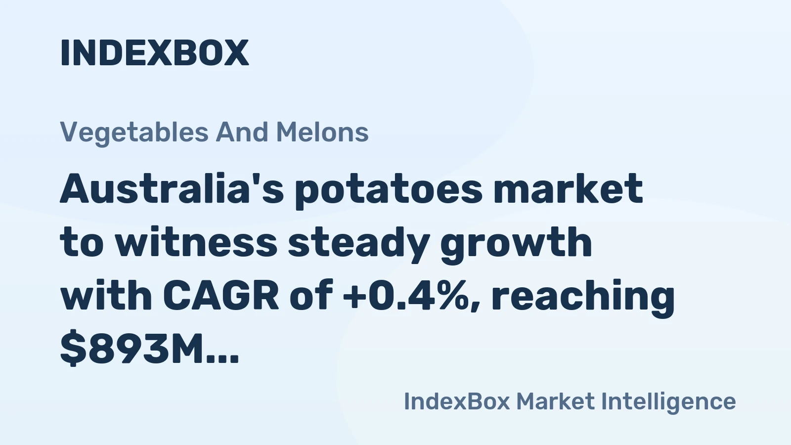Australia's potatoes market to witness steady growth with CAGR of +0.4%, reaching $893M by 2035