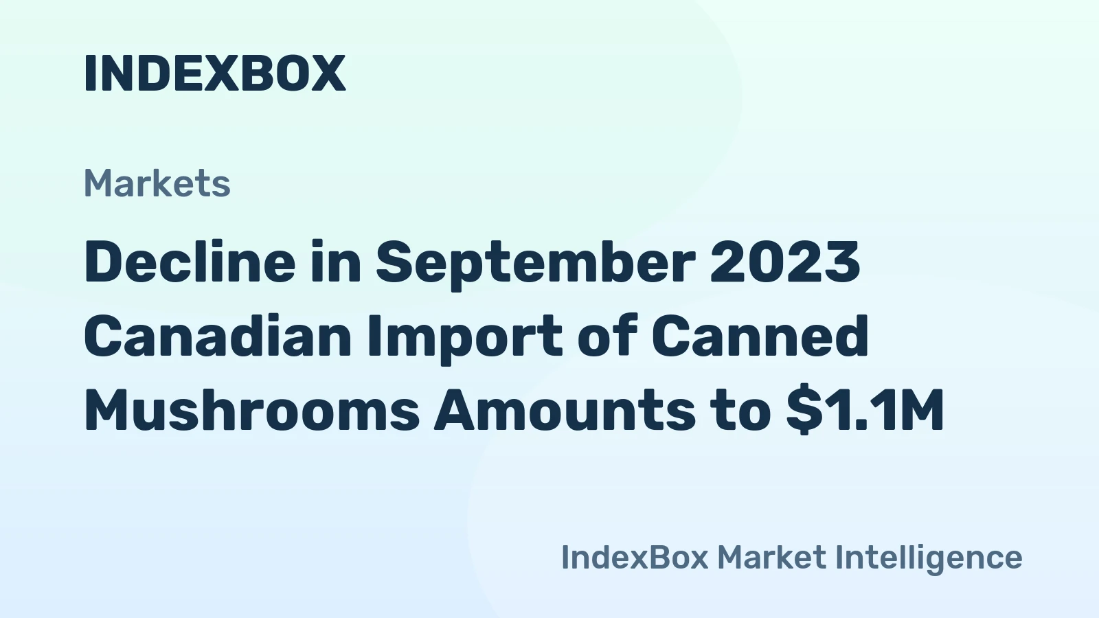 Decline in September 2023 Canadian Import of Canned Mushrooms Amounts to $1.1M